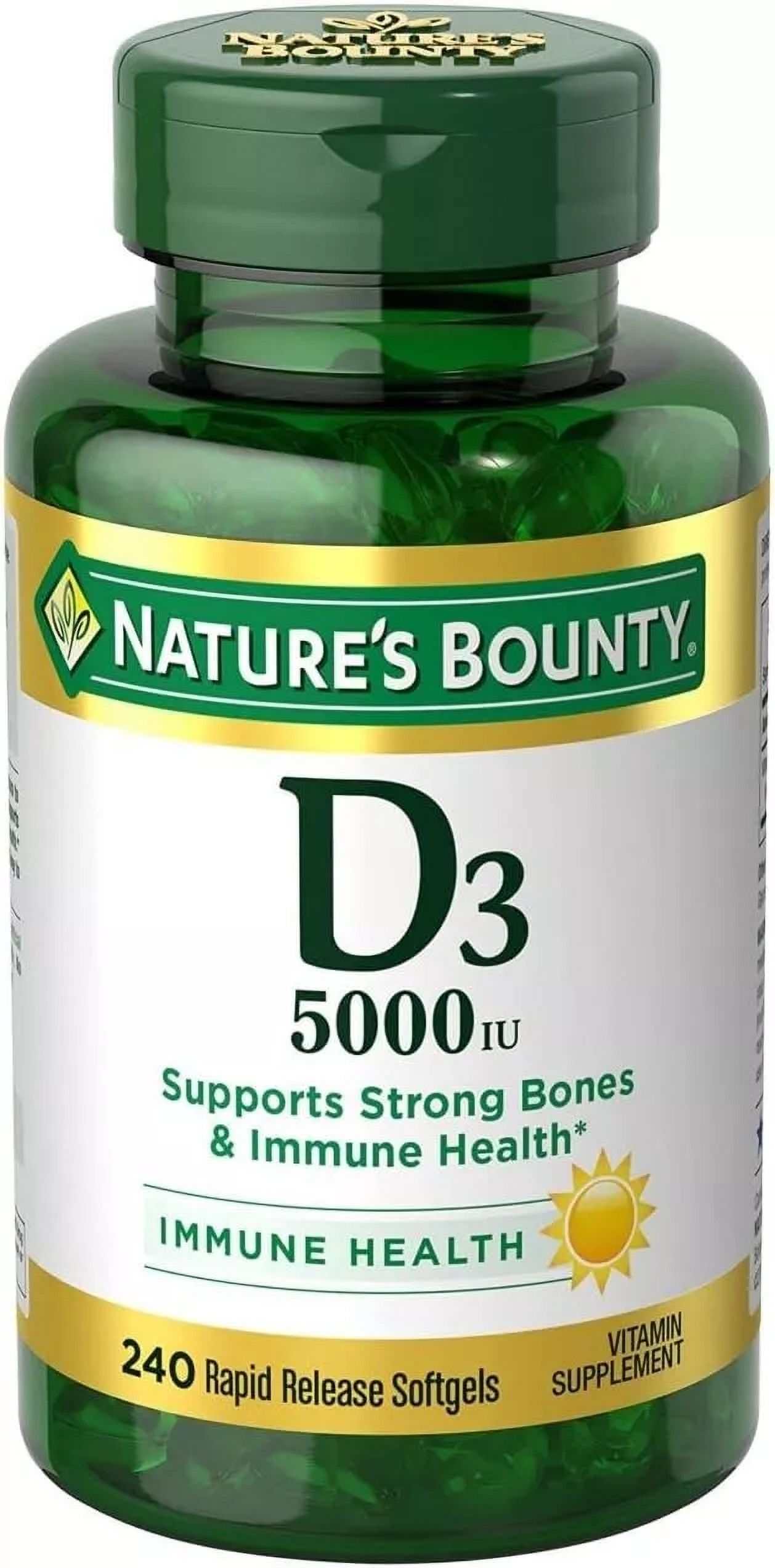 Wellvita Vitamin D-3 High Potency 5000 IU 240 Rapid Release Softgels ...
