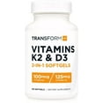 Wellvita Vitamin K2 (MK7) (100mcg) + Vitamin D3 (5000 IU) 120 Softgels ...
