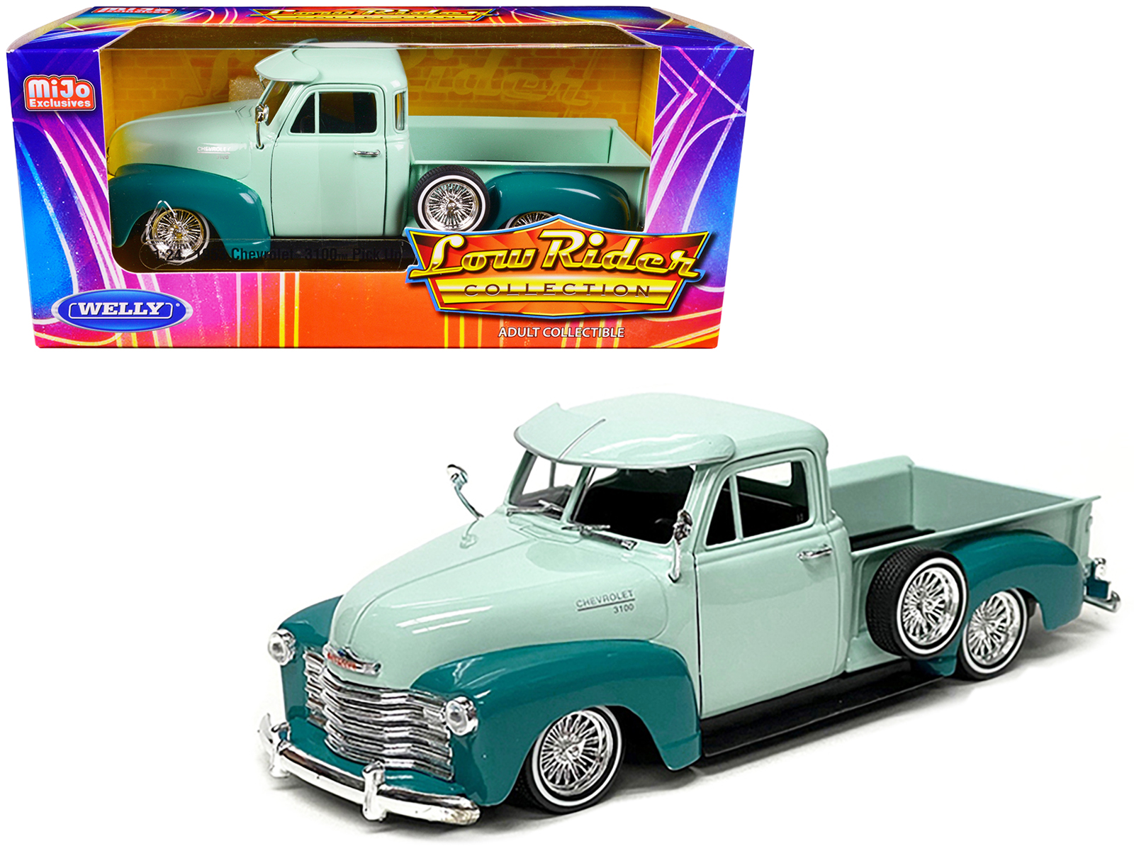 Welly 1953 Chevrolet 3100 Pickup Truck Lowrider Light Green & Teal Two ...