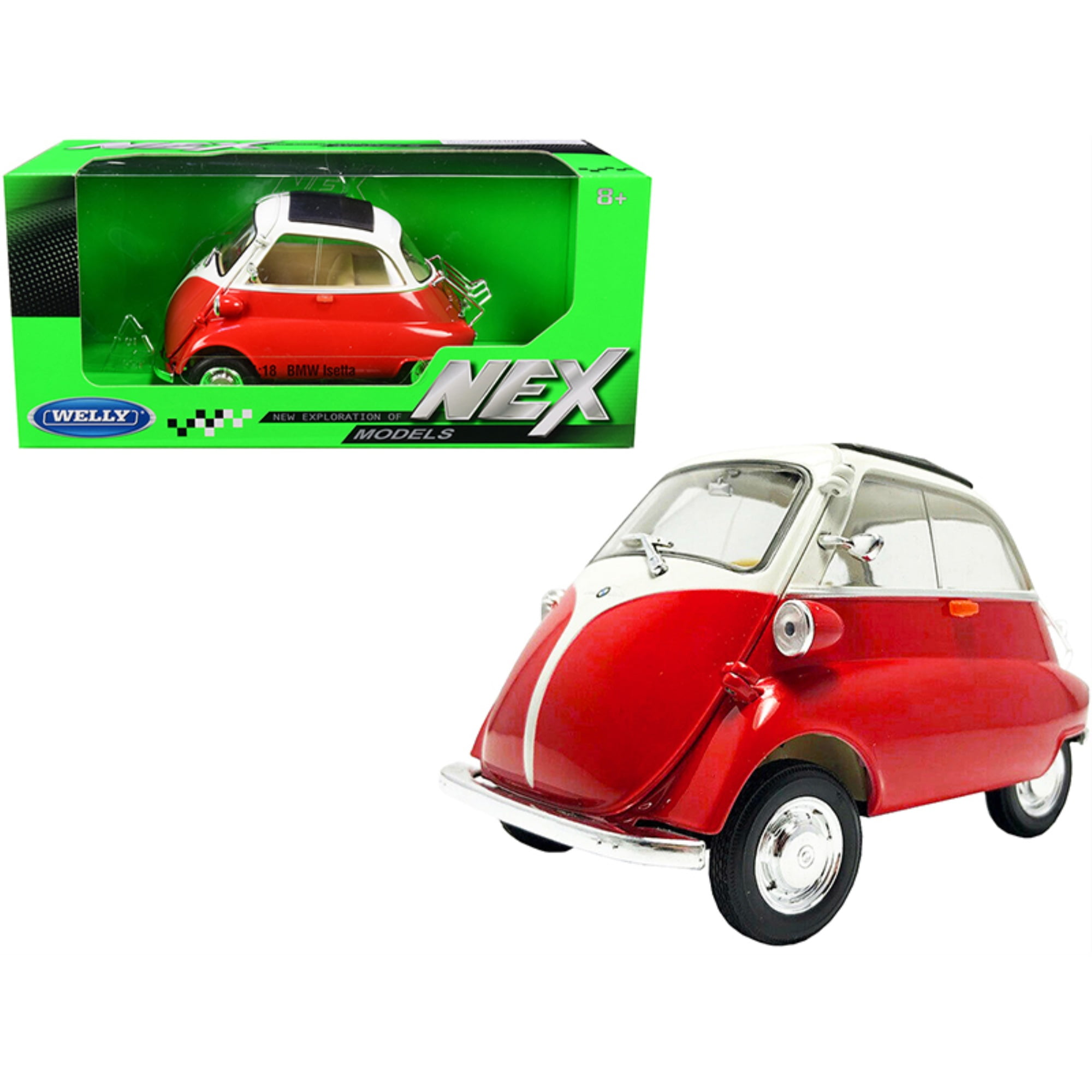 BMW Isetta Red and White "NEX Models" 1/18 Diecast Model Car by Welly ...