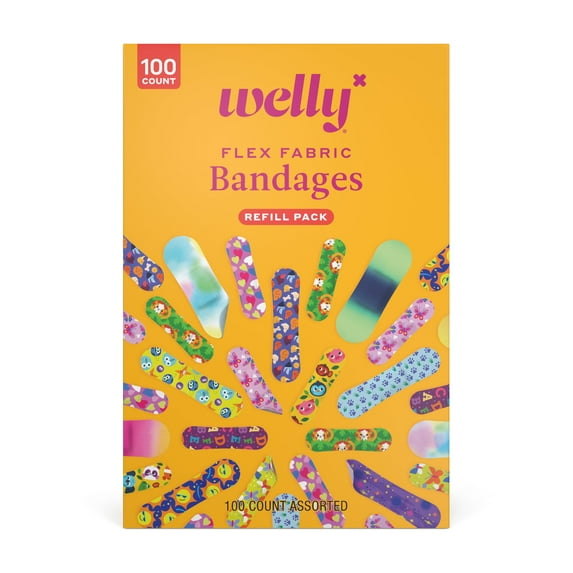 Welly Bravery Badge Value Pack | Adhesive Flexible Fabric Bandages | Assorted Shapes and ...