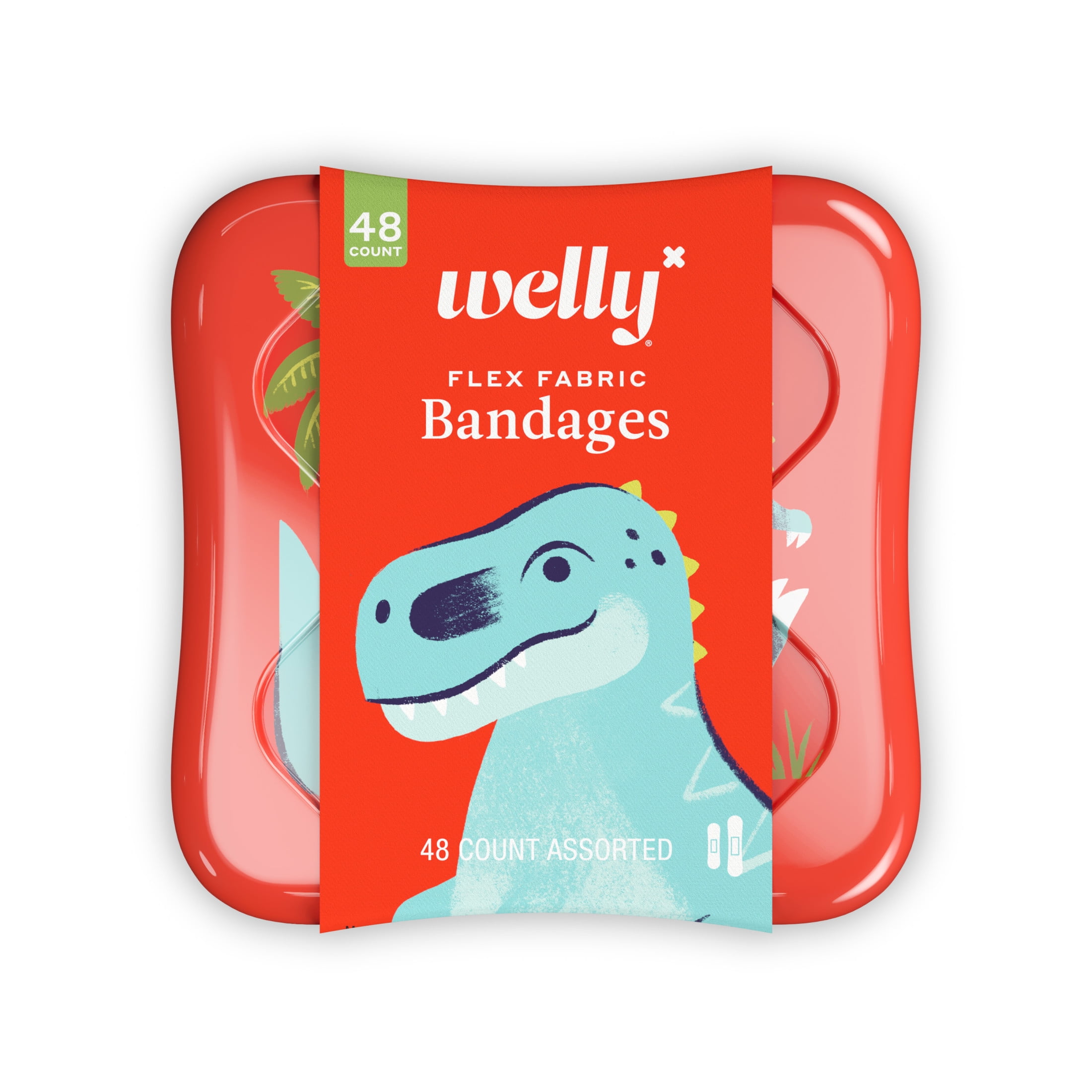 Welly Flex Fabric Adhesive Bandages, Assorted Dinosaur Patterns, 48 ...