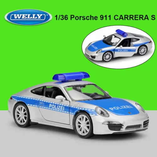 Welly NEX 1:36 Scale Porsche 911 CARRERA S Police Car Alloy Diecast ...