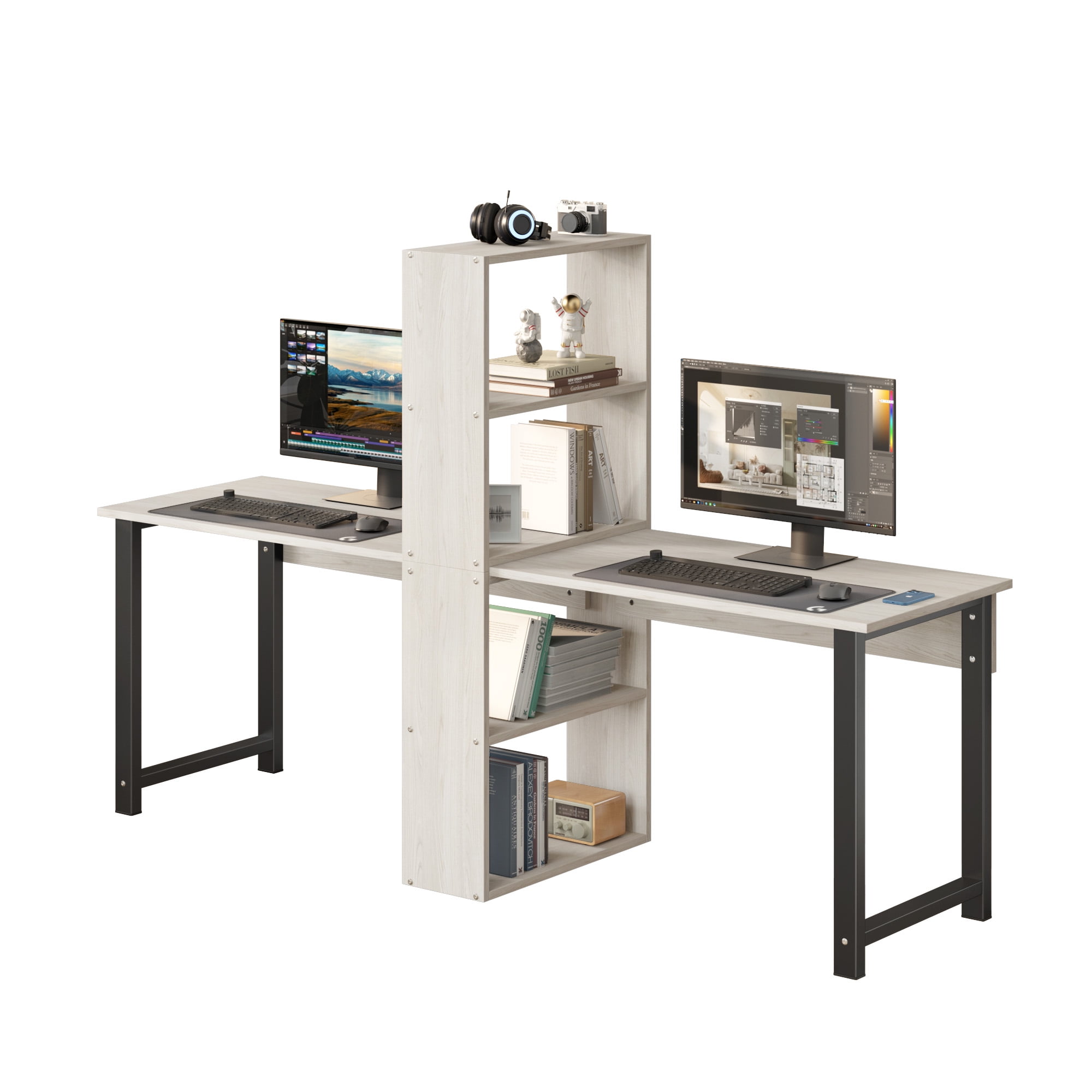 Wellynap 2-Person Computer Desk, 91" Double Home Office Desk, Large ...