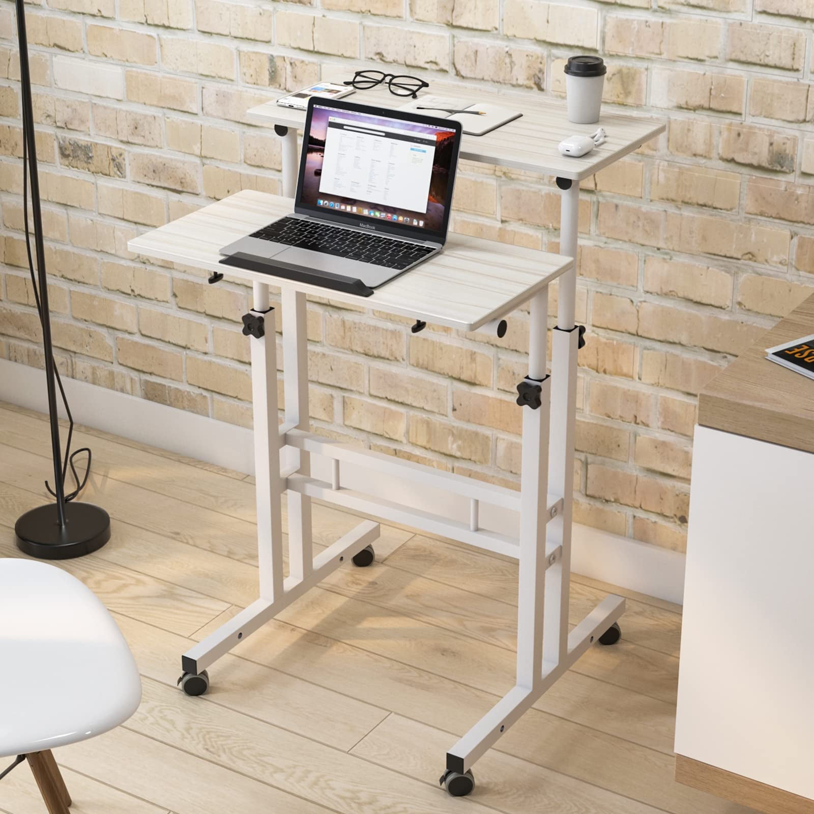 Wellynap 23.6" Mobile Standing Desk, Adjustable Rolling Study Desk ...