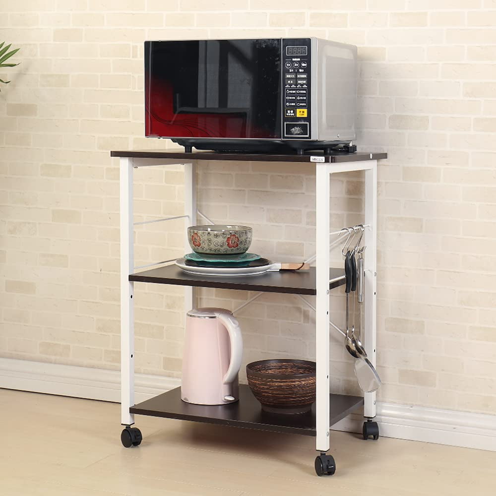 Wellynap 3-Tier Storage Cart, 23.6" Microwave Oven Cart Stand with ...