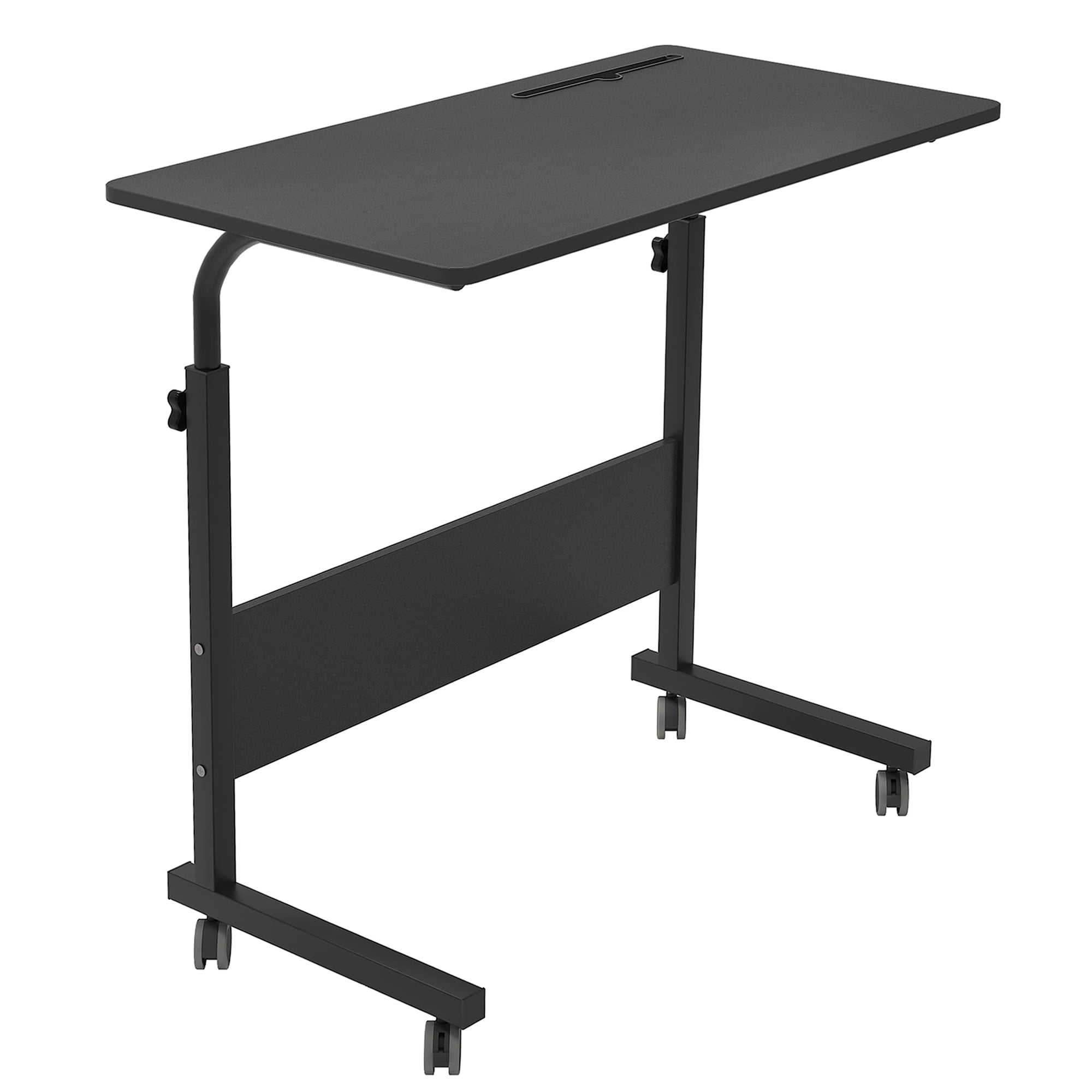 Wellynap 31.5" Adjustable Mobile Side Table, Work Stand with Wheels - Black - Walmart.com