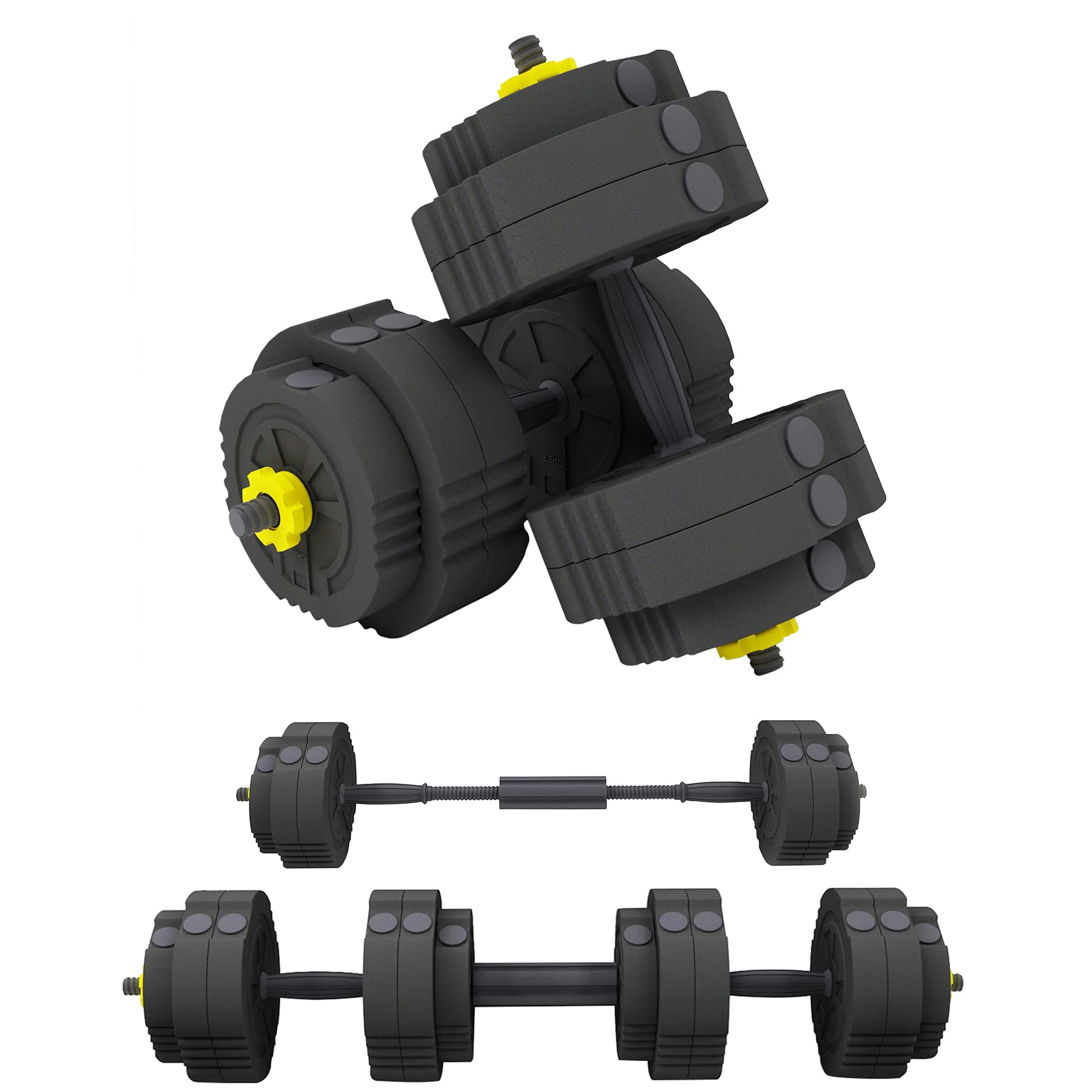 Wellynap 55 lbs Adjustable Dumbbell Weight Set with Connecting Rod ...
