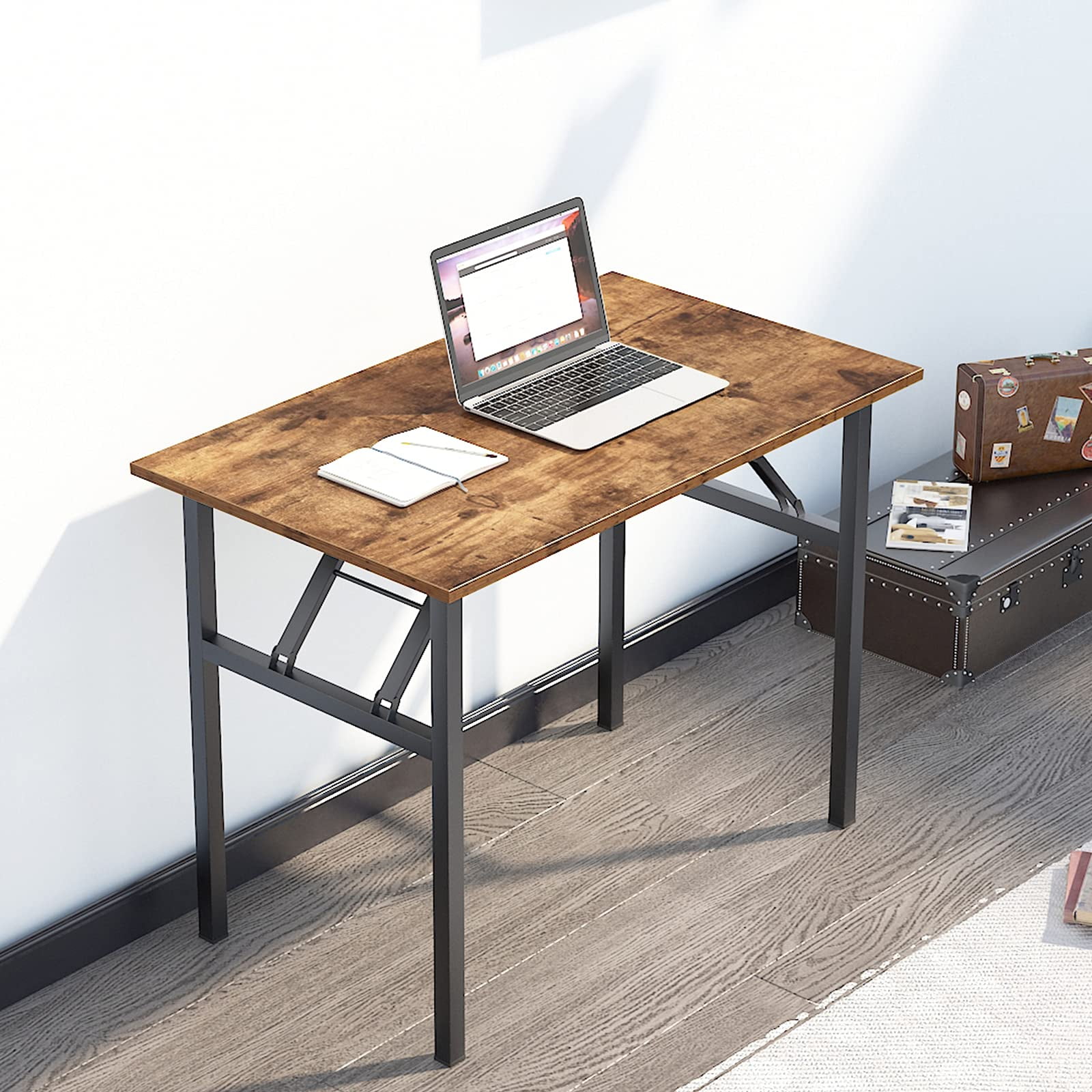 Wellynap Folding Computer Desk, 39.4" Home Office Workstation,Multi ...