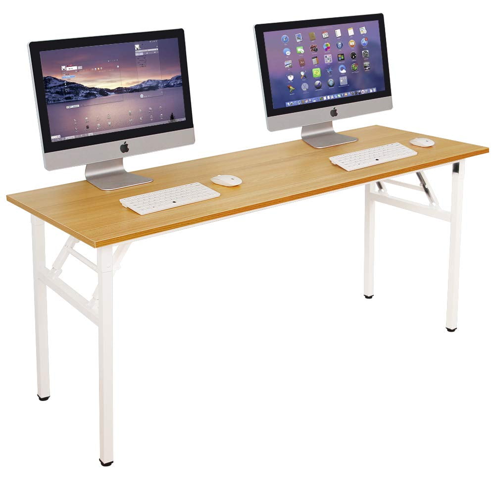 Wellynap Folding Computer Desk, 62" Home Office Workstation, Multi ...
