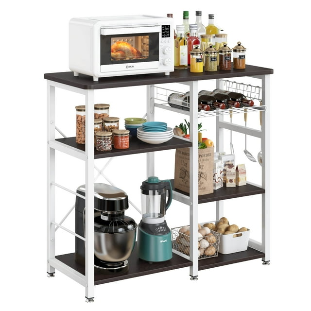 Wellynap Kitchen Baker's Rack, Coffee Bar Cabinet, Microwave Stand 3 ...