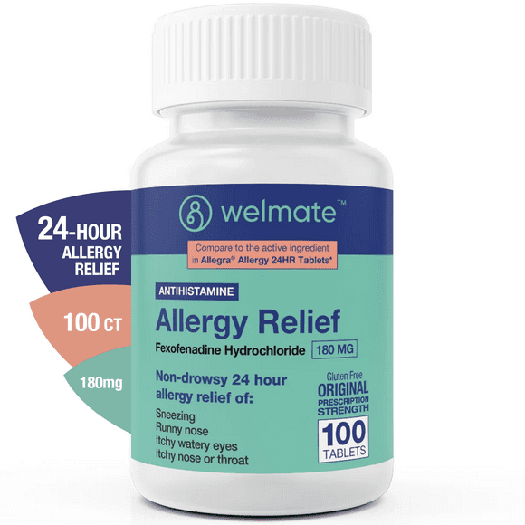 Welmate Antihistamine Allergy Relief - Fexofenadine Hydrochloride 180mg ...
