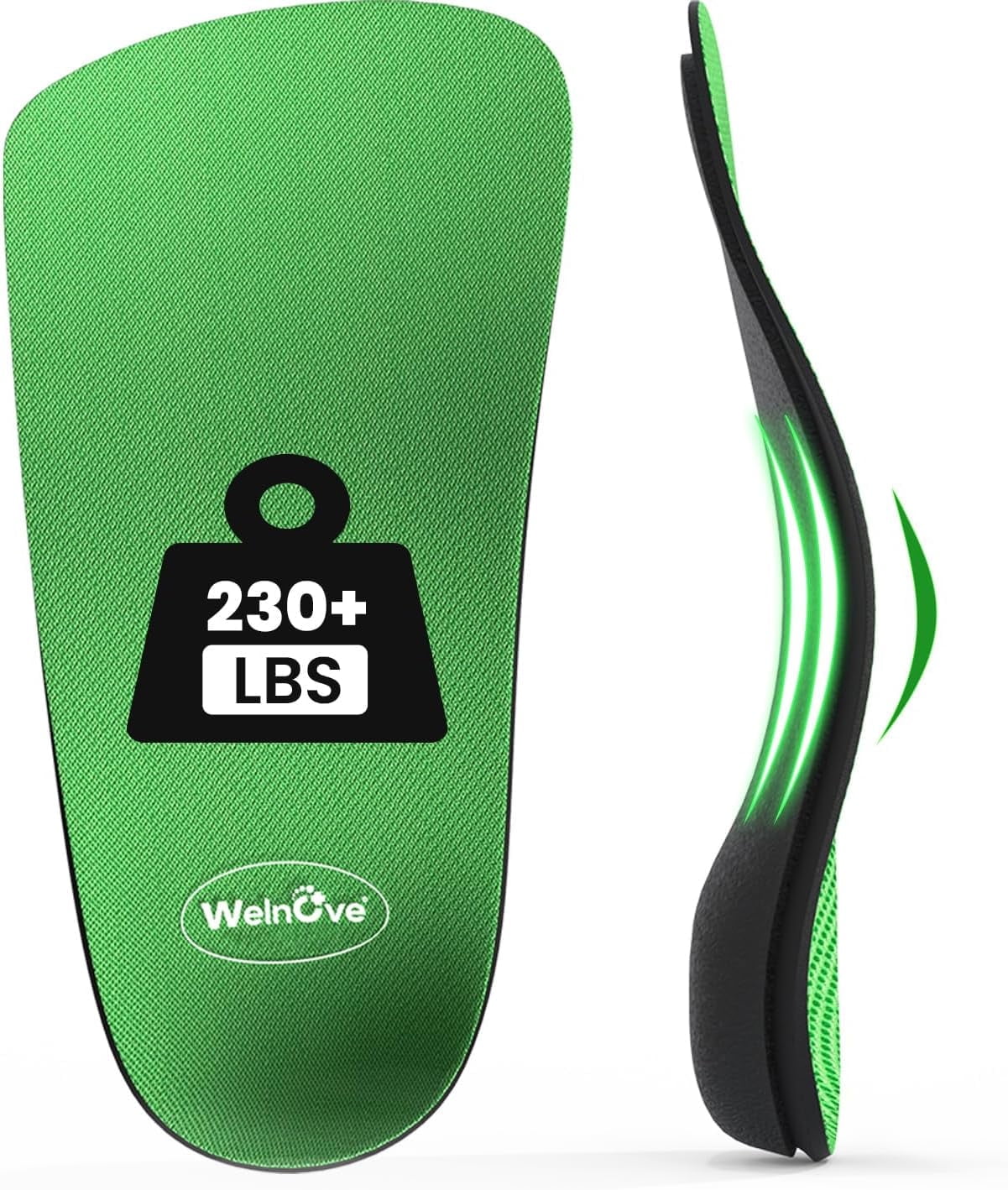 Welnove Arch Support Insoles for Women Men - Welnove 3/4 Length ...