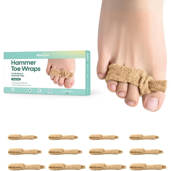 Welnove Broken Toe Wraps - Adjustable Toe Straightener & Corrector for ...