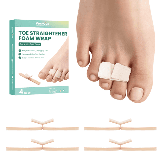 Welnove Broken Toe Wraps, Hammer toe Straightener Foam Wrap - Toe ...