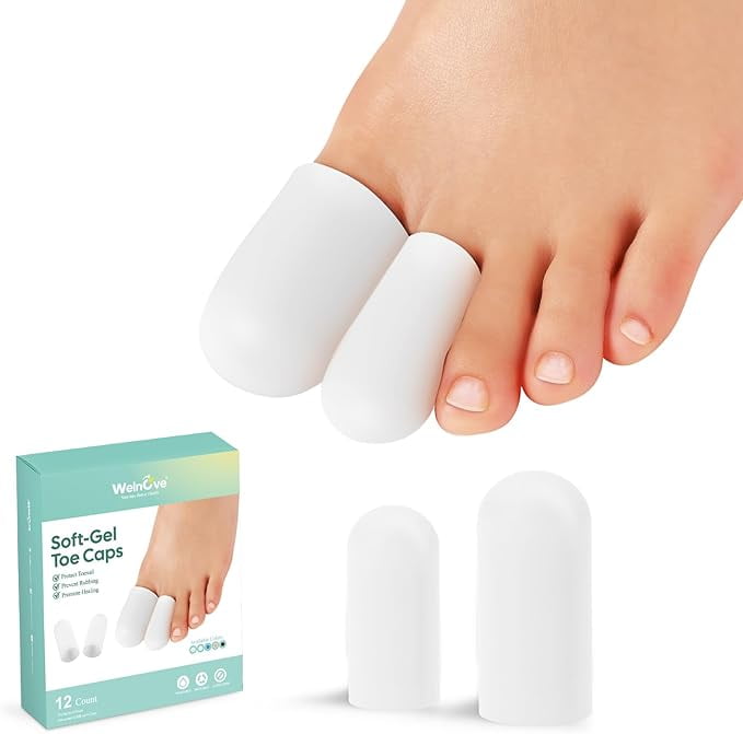 Welnove Gel Toe Cap and Protector - 12-Pack Silicone Toe Covers - Toe ...
