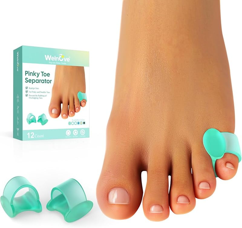 Welnove Gel Toe Separator, Pinky Toe Spacers, Little Toe Cushions for ...