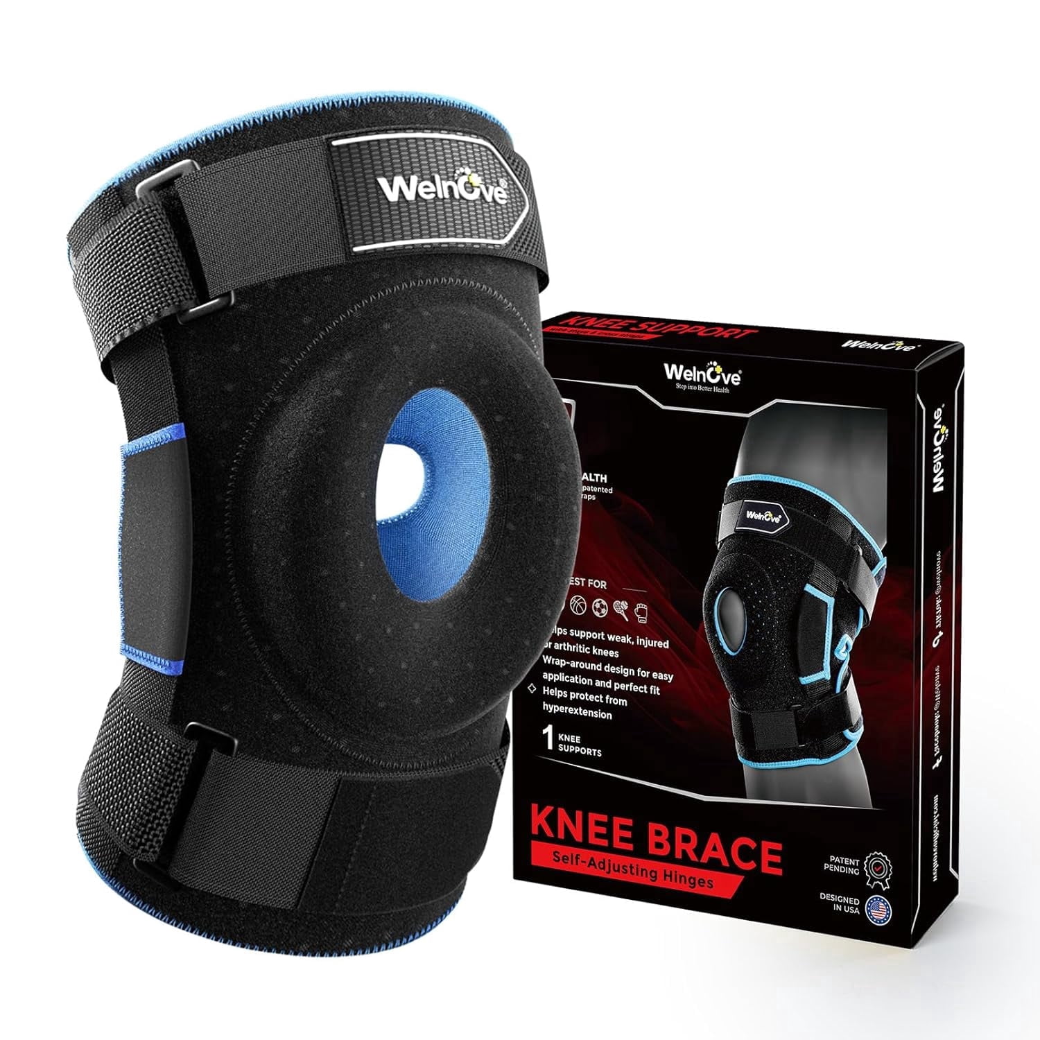 Welnove Hinged Knee Brace for Meniscus Tear: Support for Knee Pain with ...