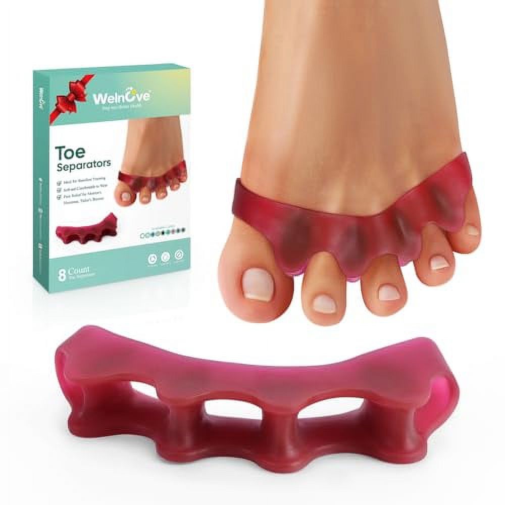Welnove Toe Separator Bunion Corrector - 8 Pcs Gel Toe Straightener to Restore Hammertoes to ...