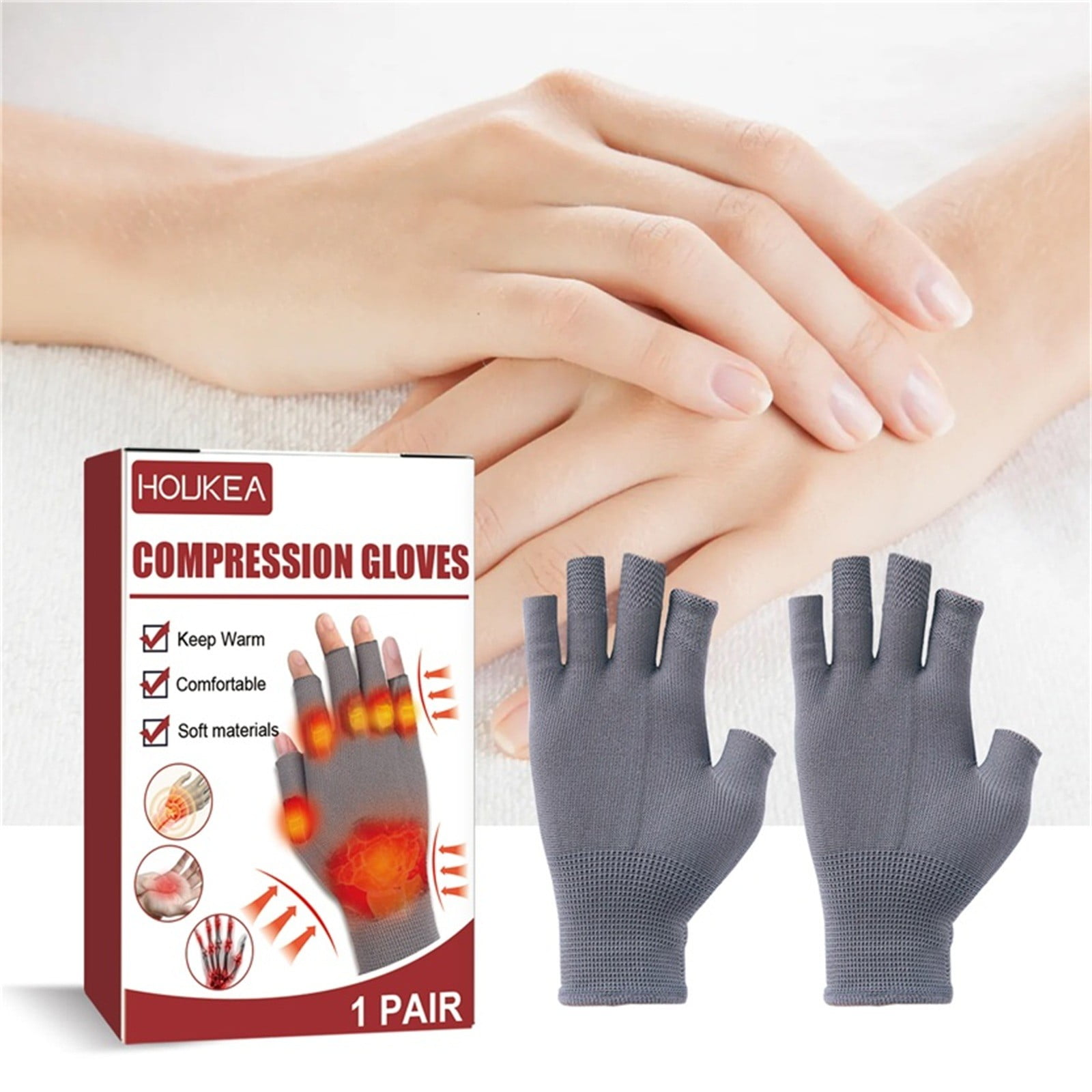 Weloille 1 Pair Arthritis Compression Gloves For Men And Women ...