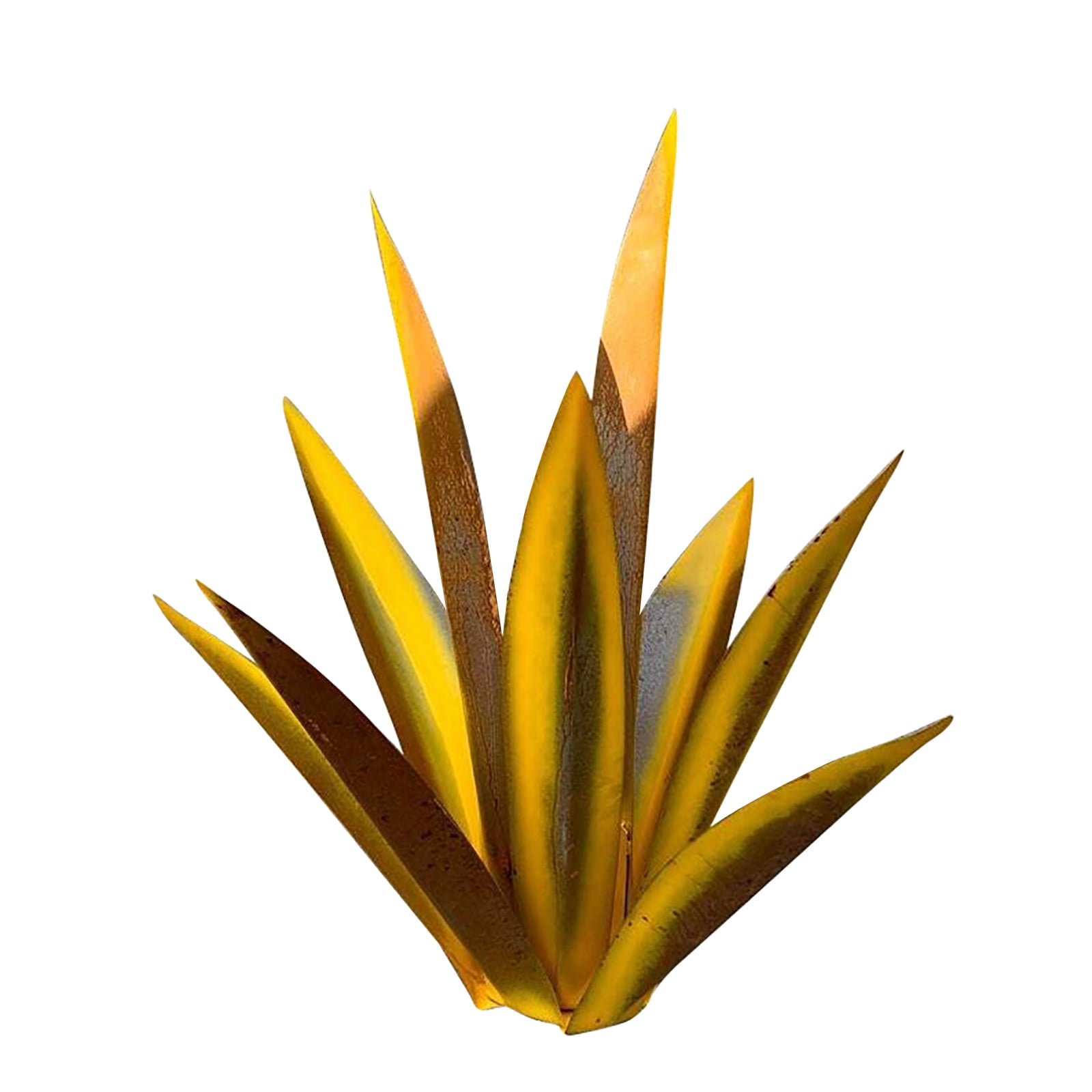Weloille 10.6inch Rustic Metal Agave Decor,9 Leaves Metal Agave DIY ...