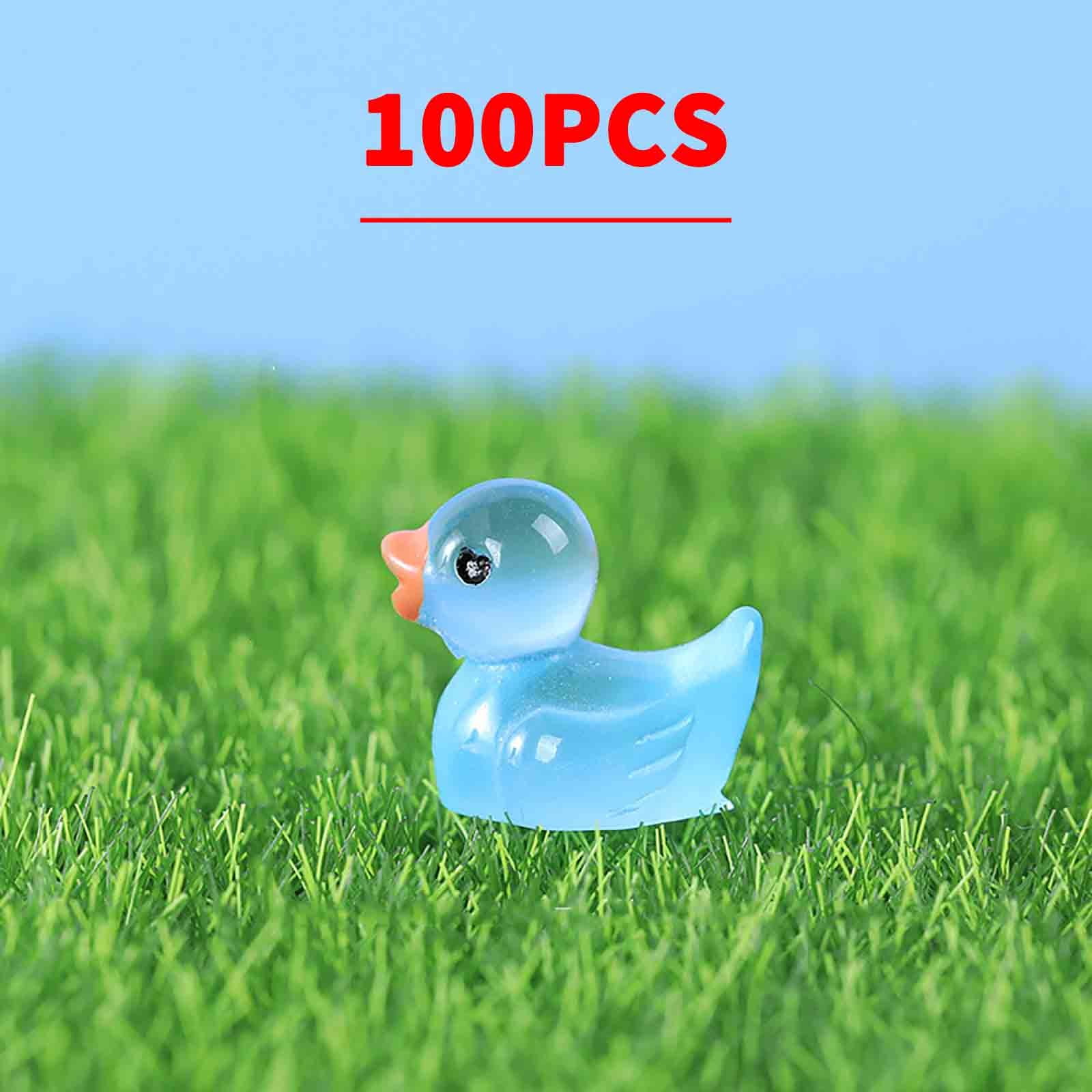 Weloille 100Pcs Mini Resin Ducks, Colorful Luminous Resin Ducks, Ducks ...