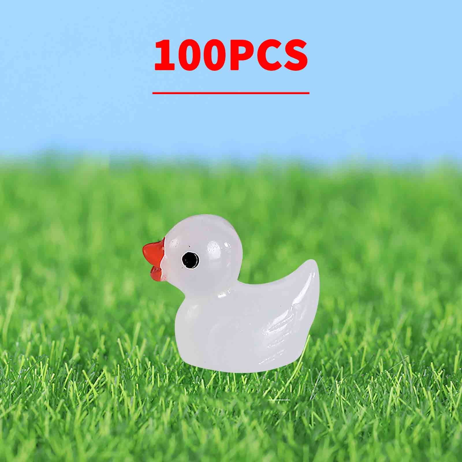 Weloille 100Pcs Mini Resin Ducks, Colorful Luminous Resin Ducks, Ducks ...