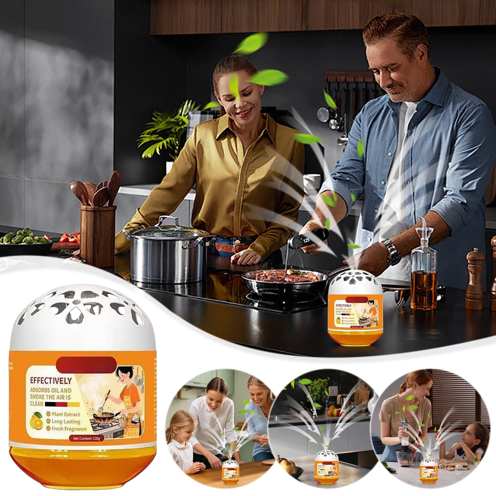 Weloille 120g Plant-Based Kitchen Odor Absorber Magic Box with Active ...