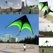 Hengda 49ft Green Big Snake Kite for Kids & Adults, Polyester, Perfect ...