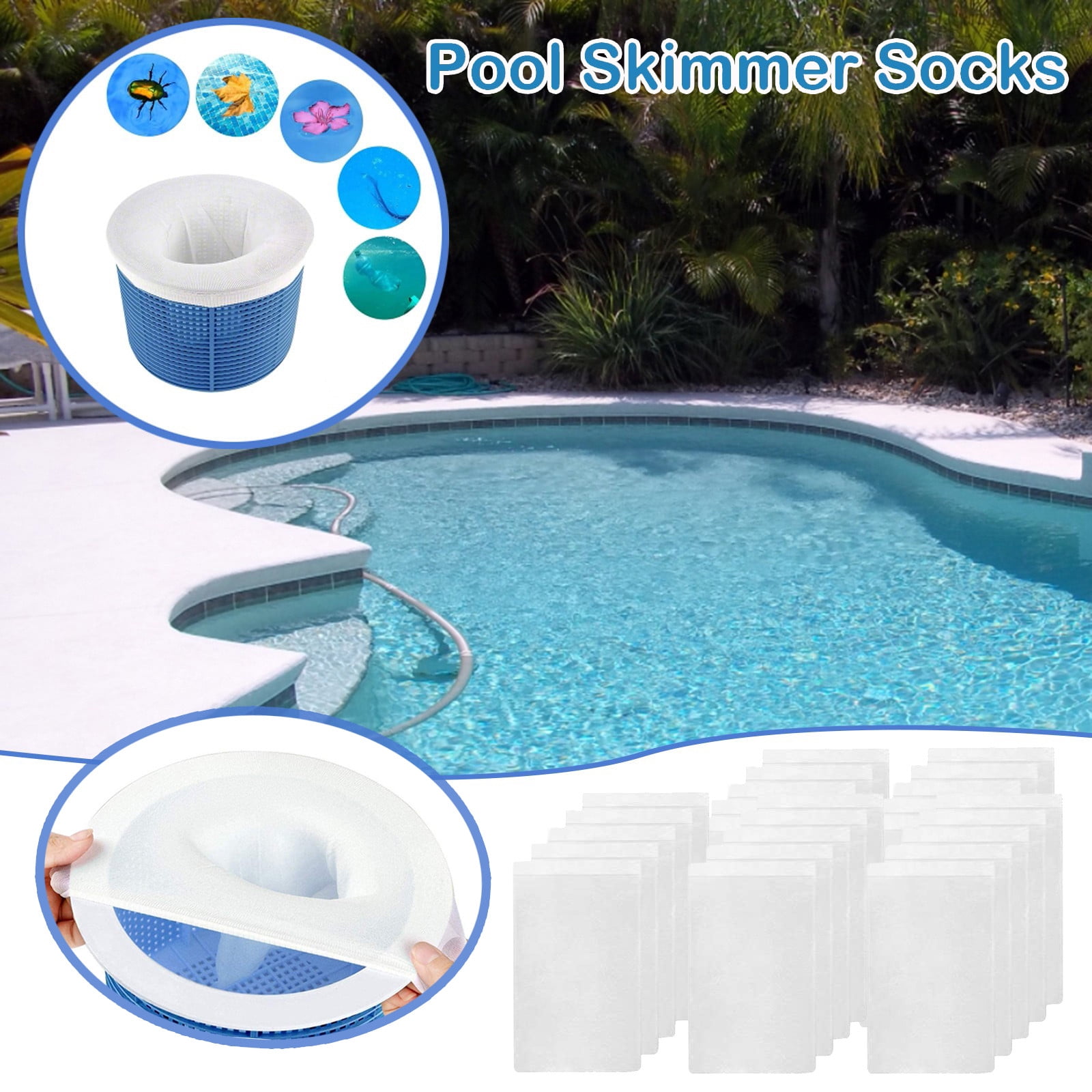 Weloille 25 Pack Pool Filter Socks for Pool Skimmer, Pool Skimmer Socks ...