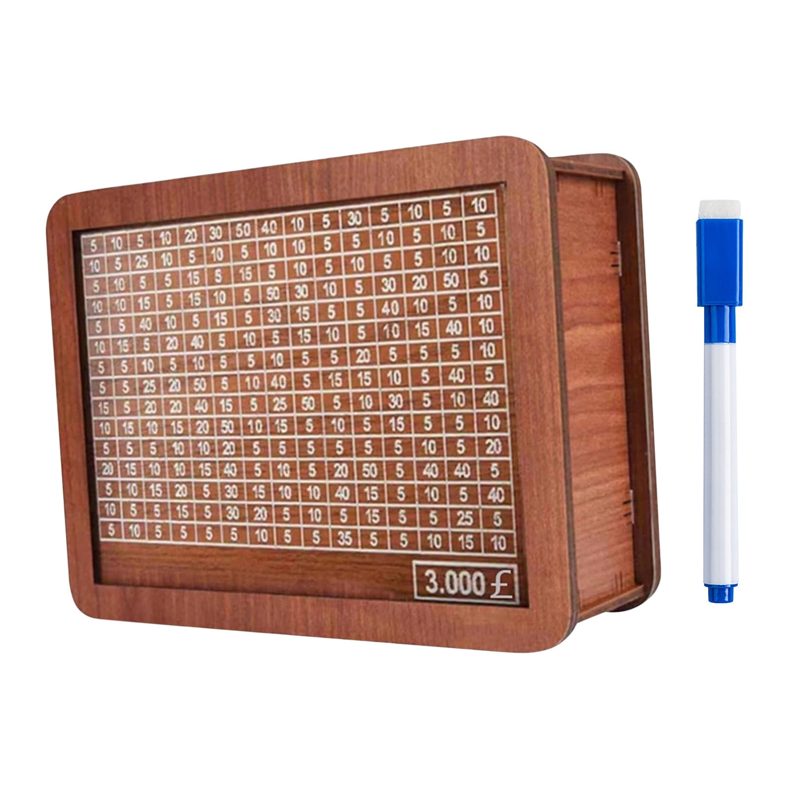 Weloille 3000 Pounds Wooden Money Box with Money and Numbers with ...