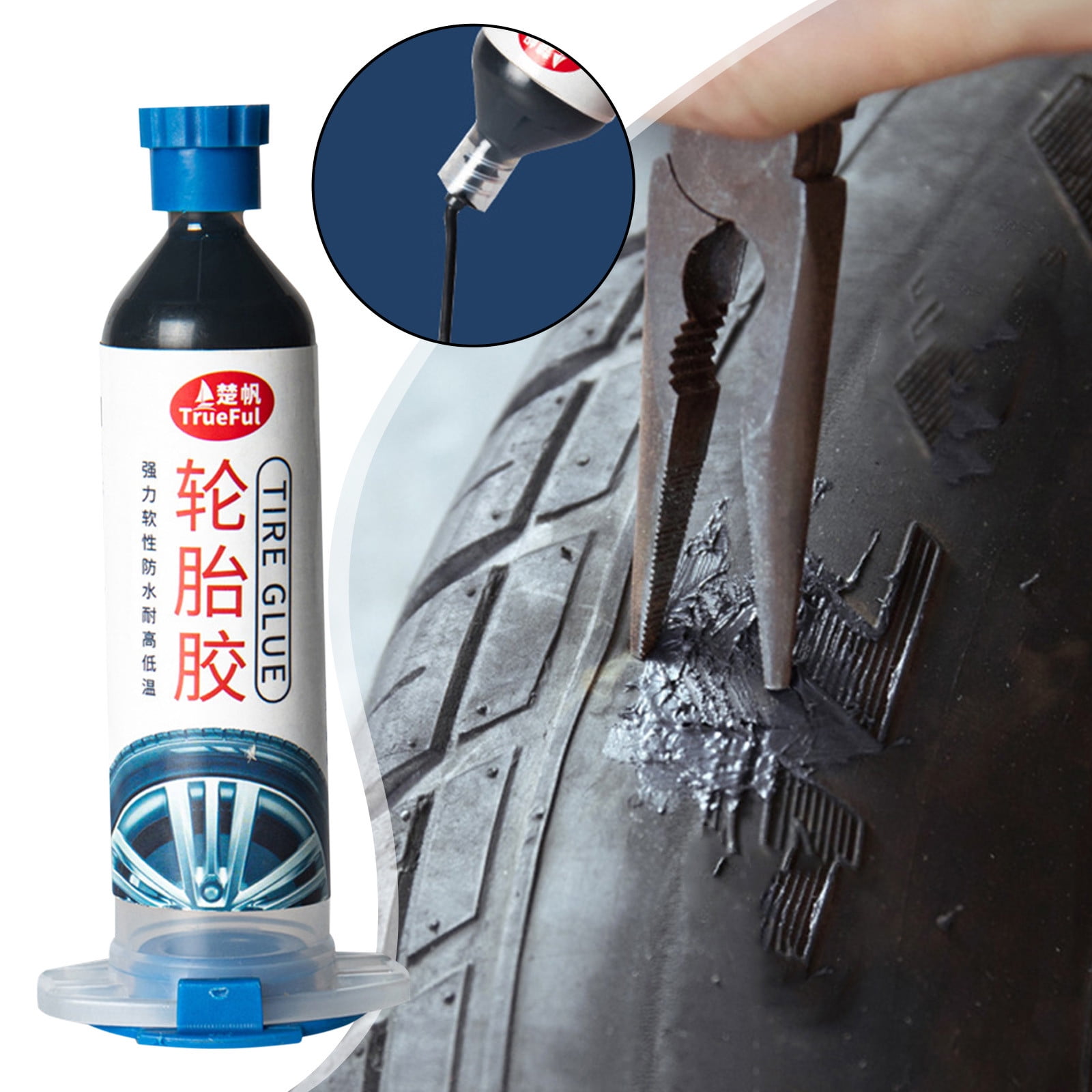Weloille 30ml Tire Repair Glue Rubber Adhesive for Sidewall Bonding or ...