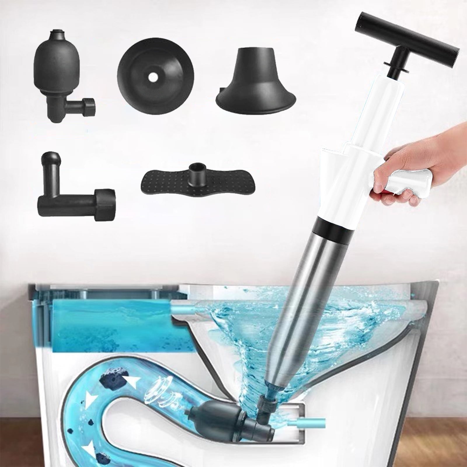 Weloille 360 ° Activity Toilet Plunger Blaster, Clogged Pipe,Sewer ...