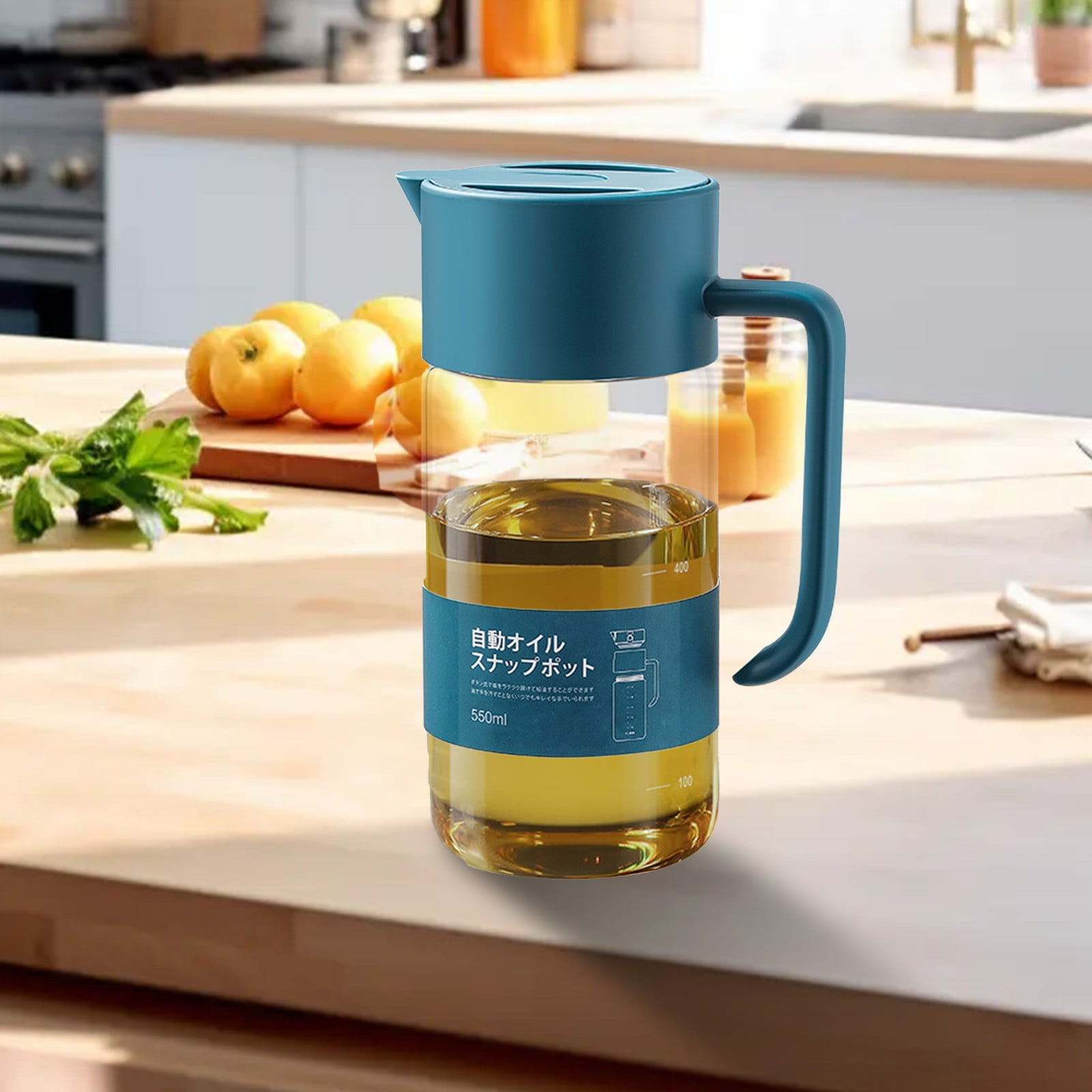 Weloille 550ml Glass Oil Pot with Large Capacity Leak Proof Soy ...