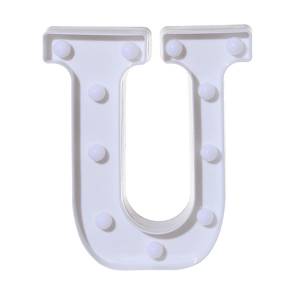 Weloille Alphabet LED Letter Lights Light Up White Plastic Letters ...