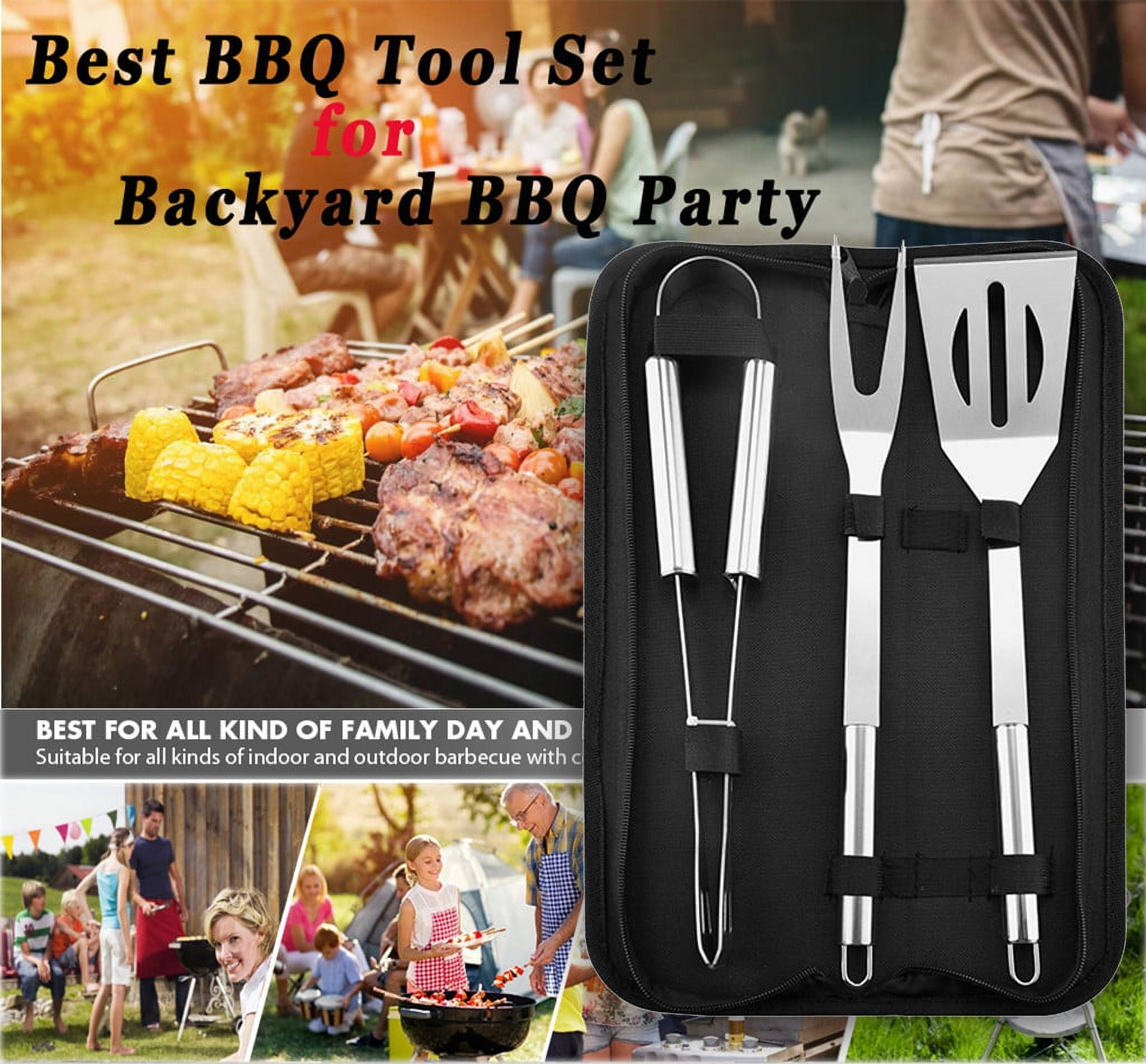 Weloille Barbecue Stainless 3pcs Kit Barbec Steel Barbecue Utensils ...