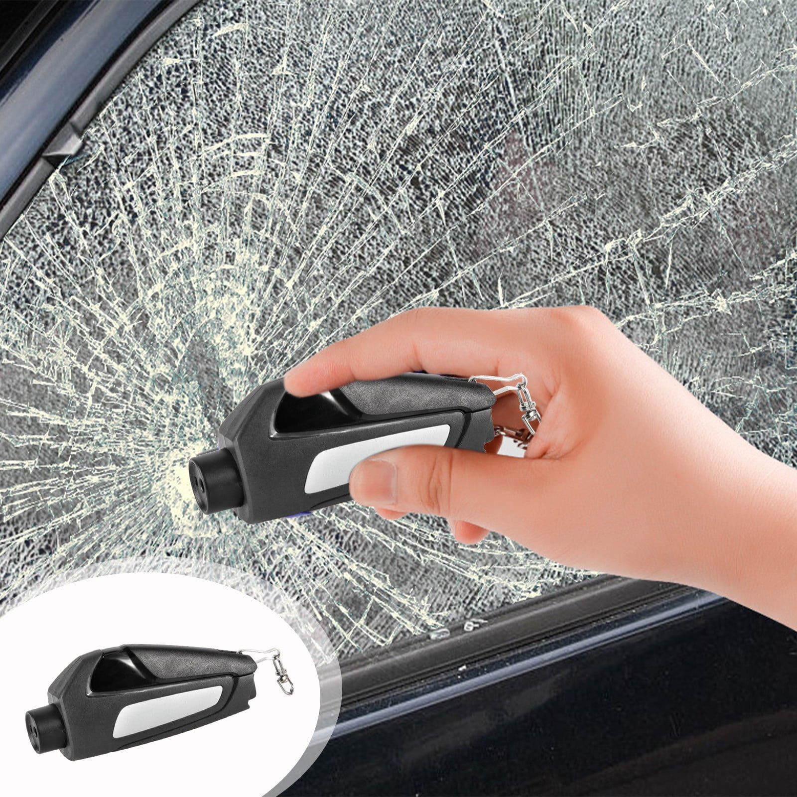 Weloille Car Safety Hammer Emergency Escape Tool One Second Window ...