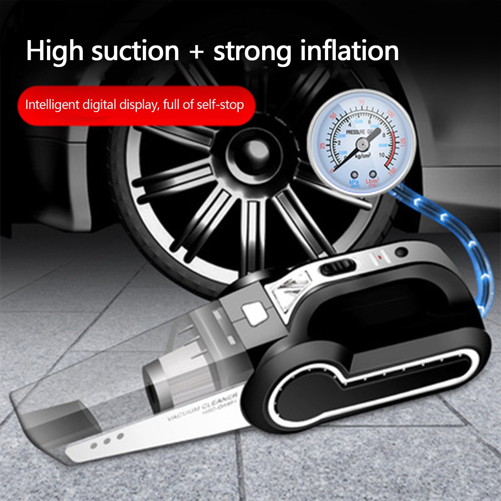 Weloille Car Vacuum Hand Cleaner,Tire Inflator For Car,12V Compressor ...