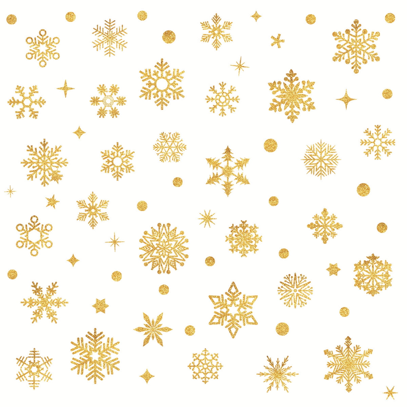 Weloille Christmas Snowflake Window Clings Stickers Blue Gold Window ...