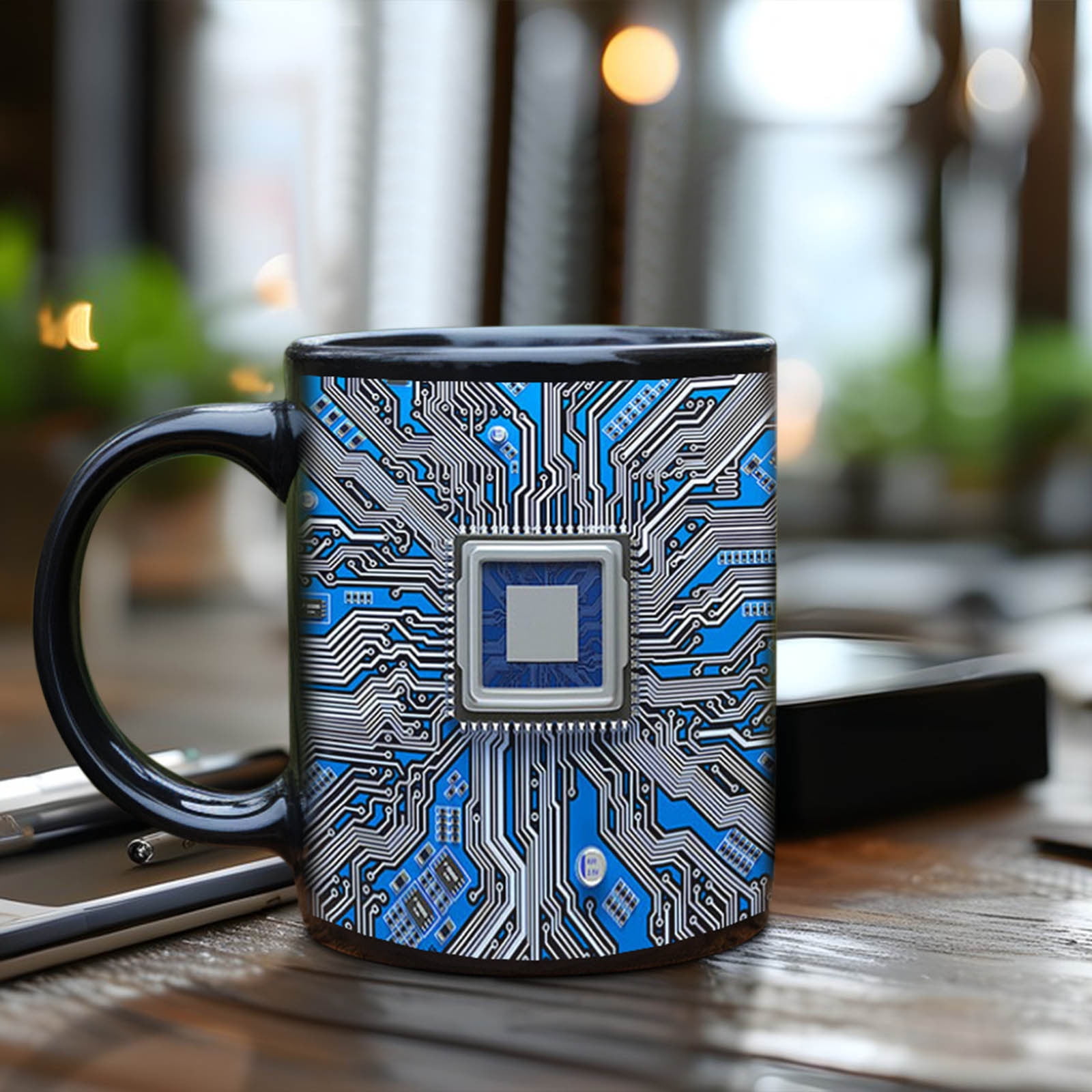 Weloille Circuit Motherboards Line Ceramic Mugs Science and Engineering ...
