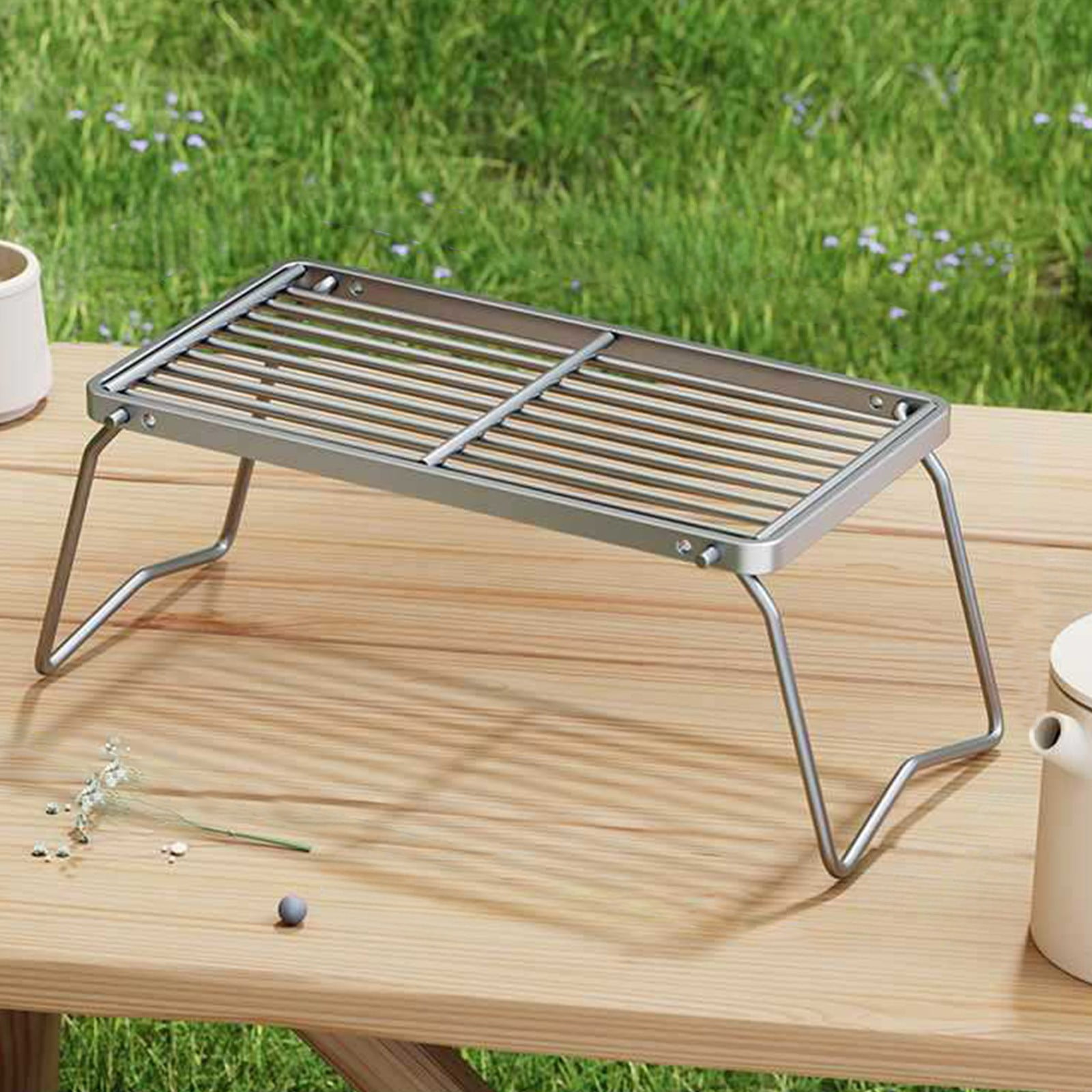 Weloille Folding Campfire Grill Portable Camping Grill Grate Stainless ...