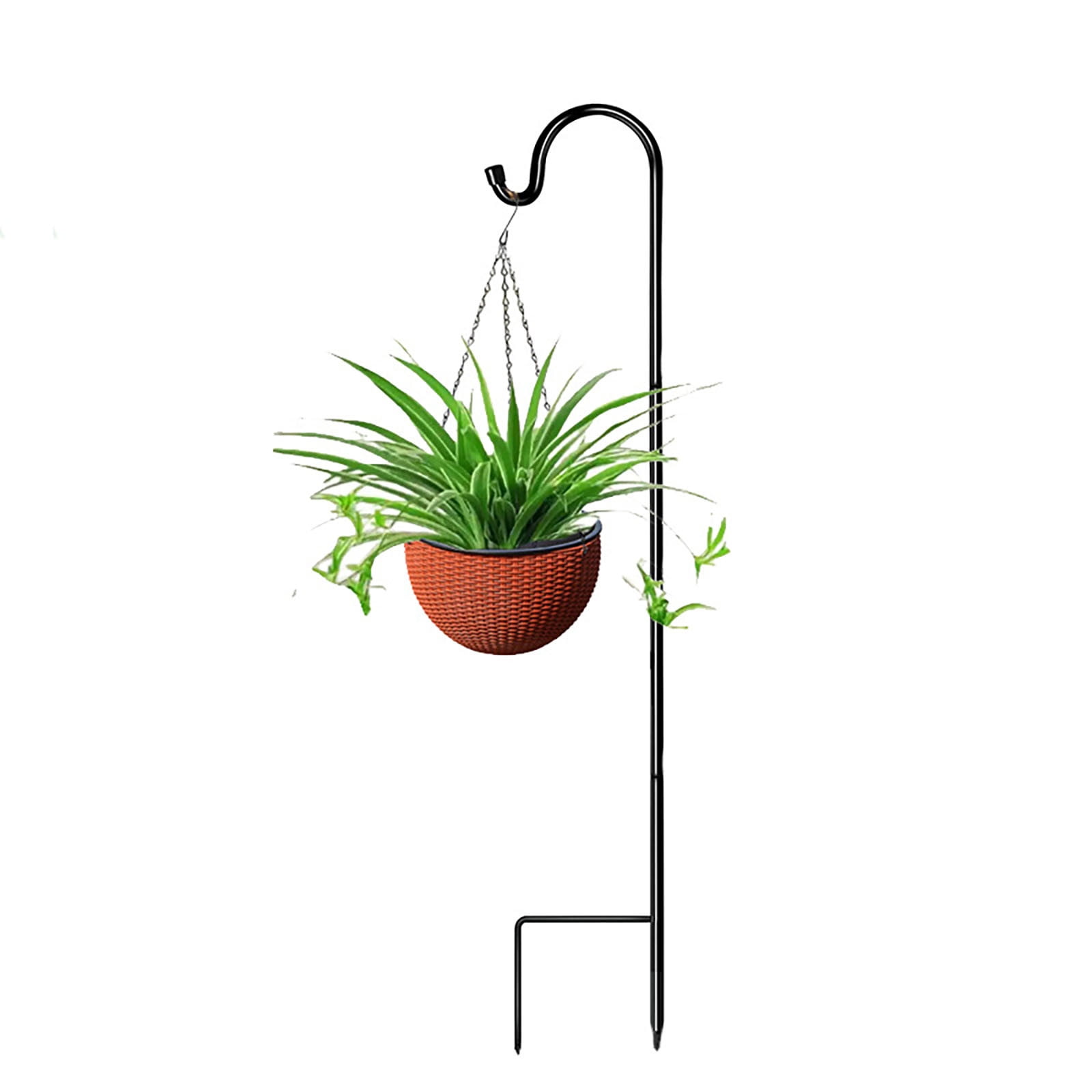 Weloille Iron Hook Crafts Hook Courtyard Light Outdoor Garden Rust ...
