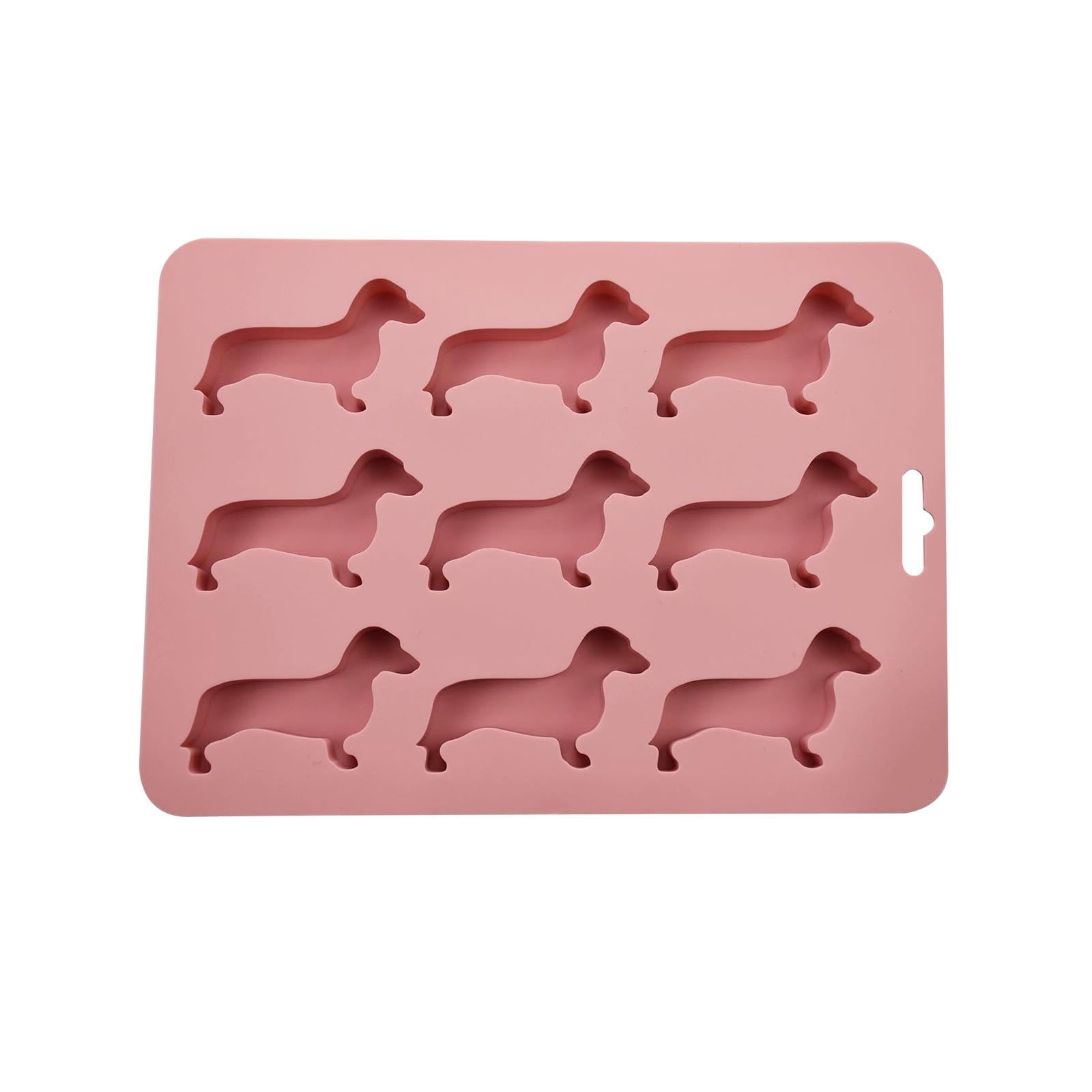 Weloille Dachshund Dog Shaped Silicone Ice Cube Mold and Tray for Drink ...