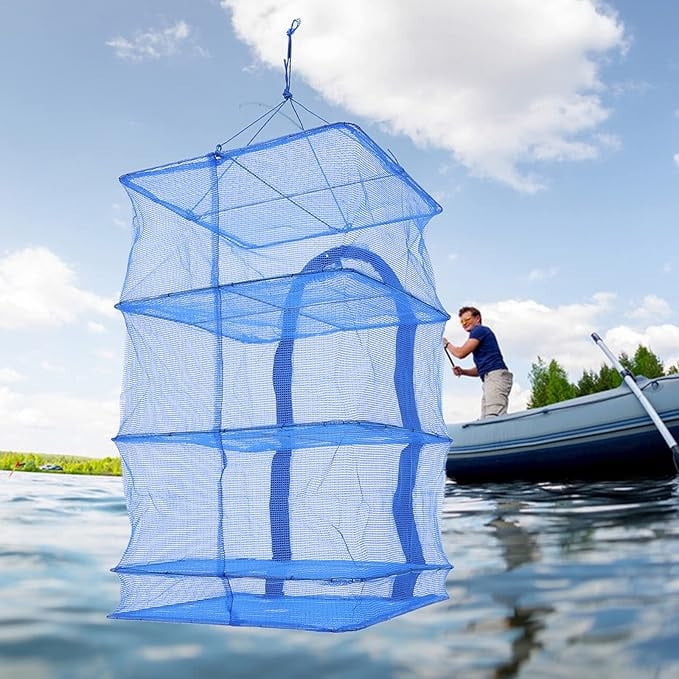 Weloille Drying Rack 4 Layers Folding Fish Mesh, Foldable Netting ...