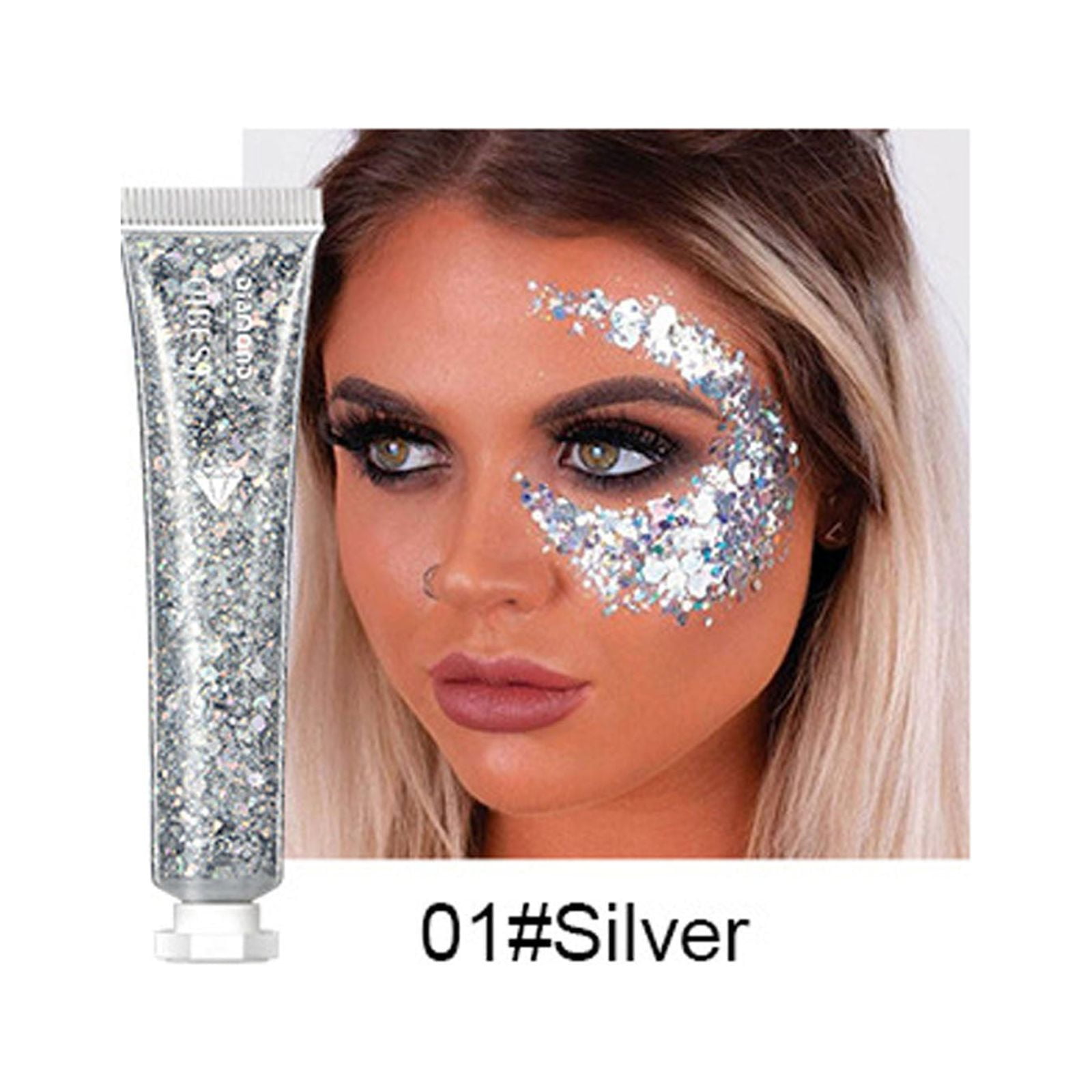 Weloille Eye Shadow Sequin Cream Face Body Glitter Polarized Sequin Cream High Light Dazzle ...