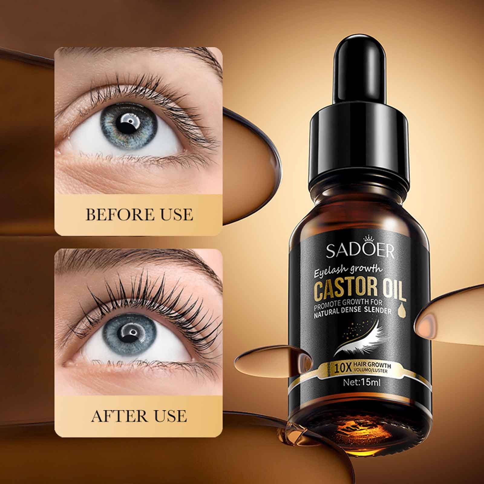 Weloille Eyelash Castor Oil, Eye Lashes Thick Lady Eyelash Liquid 15ml ...