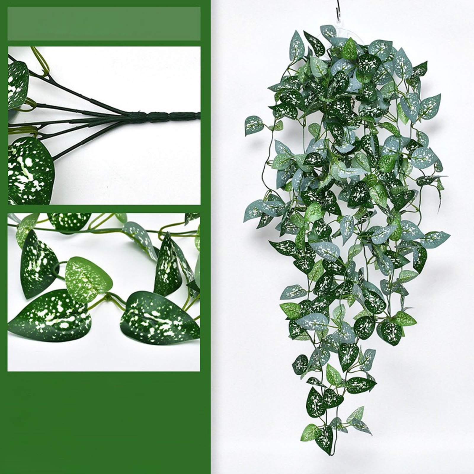 Weloille Fake Artificial Hanging Plant, Faux Pothos Vines Hanging Plant ...
