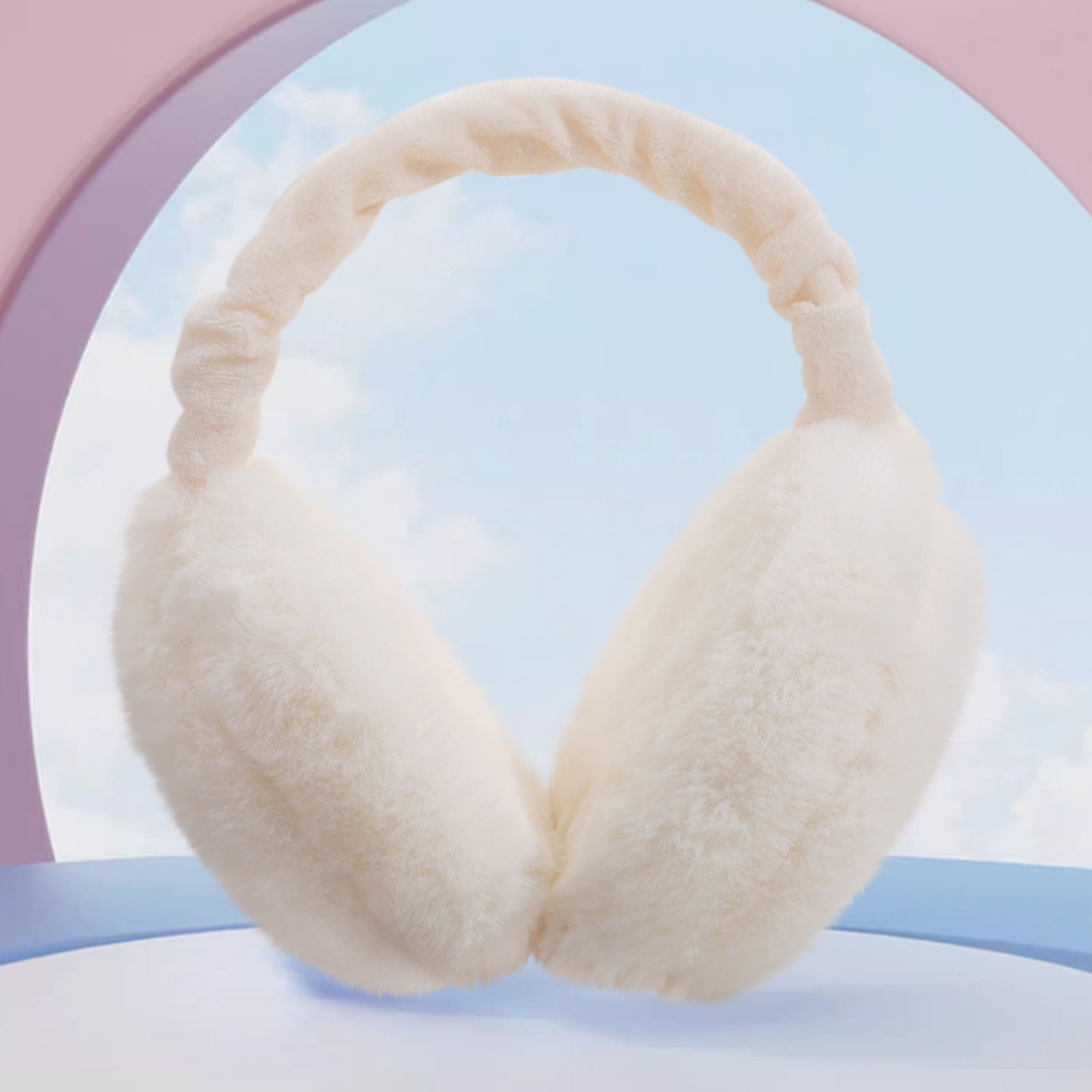 Weloille Fluffy Ear Muff Plush Foldable Earmuffs Winter Earmuffs Girls ...