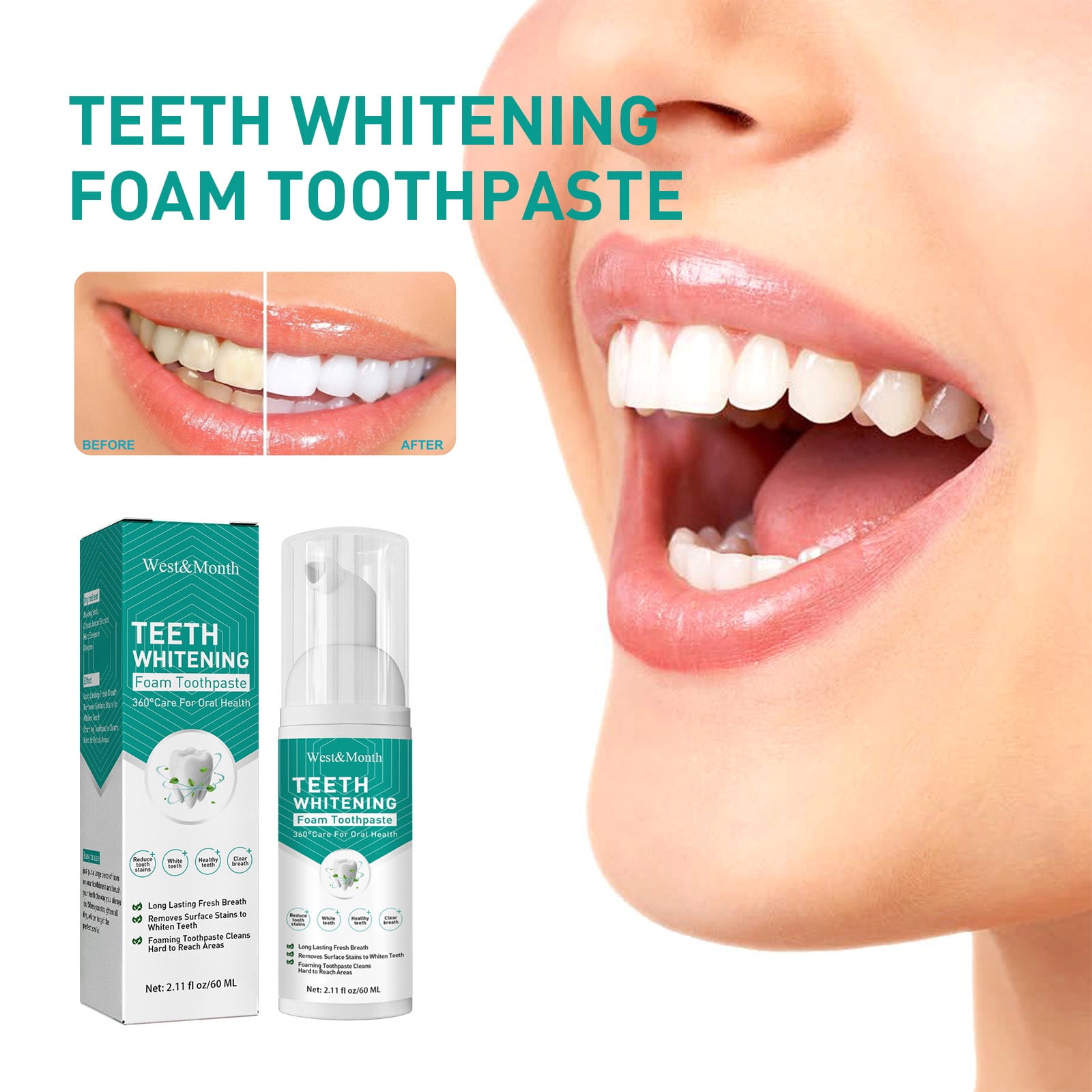 Weloille Foam Toothpaste for Cleaning Teeth is Fluoride-free and Moth ...