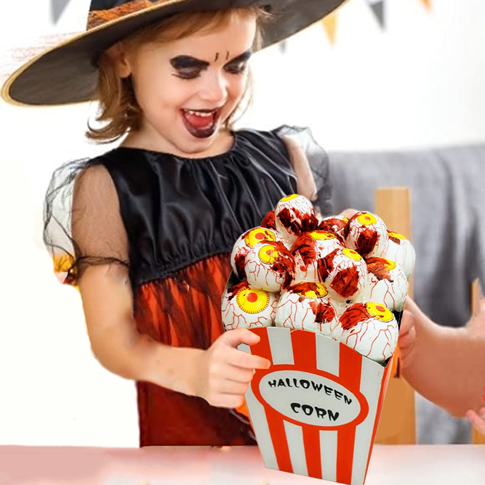 Weloille Halloween Popcorn Eyeball Foam Desktop for Party DIY Photo ...